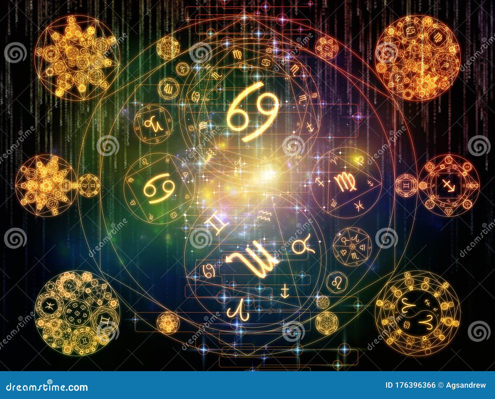 Zodiac Geometry stock illustration. Illustration of sacred - 176396366