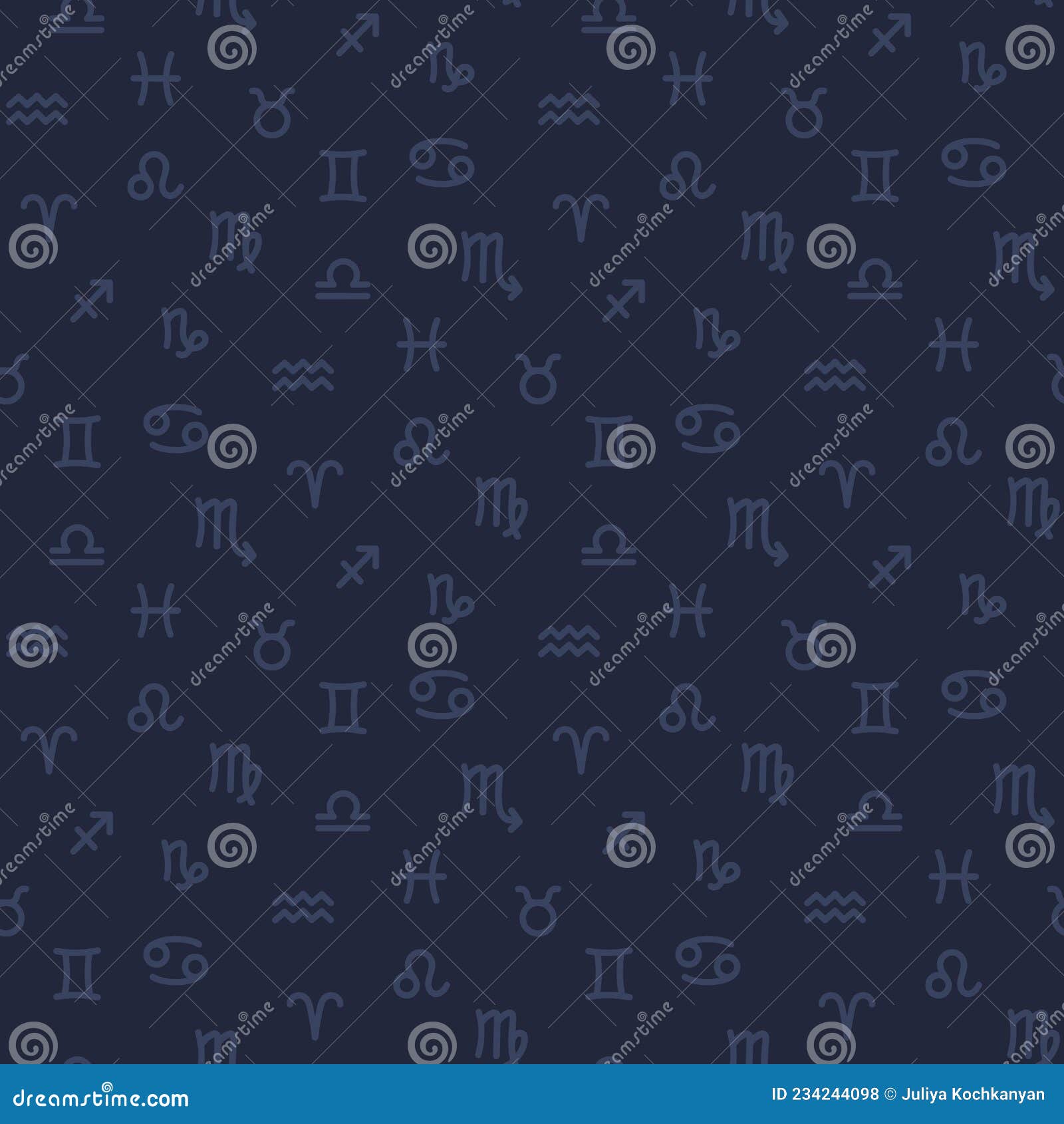 Zodiac Horoscope Astrology Seamless Pattern Vector Illustration Stock ...