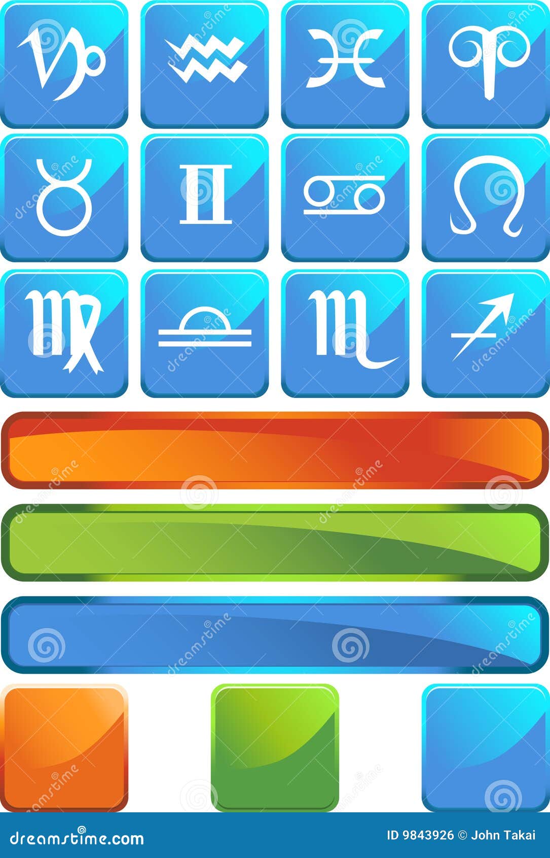 Zodiac Horoscope Icons - Square Stock Vector - Illustration of guide ...