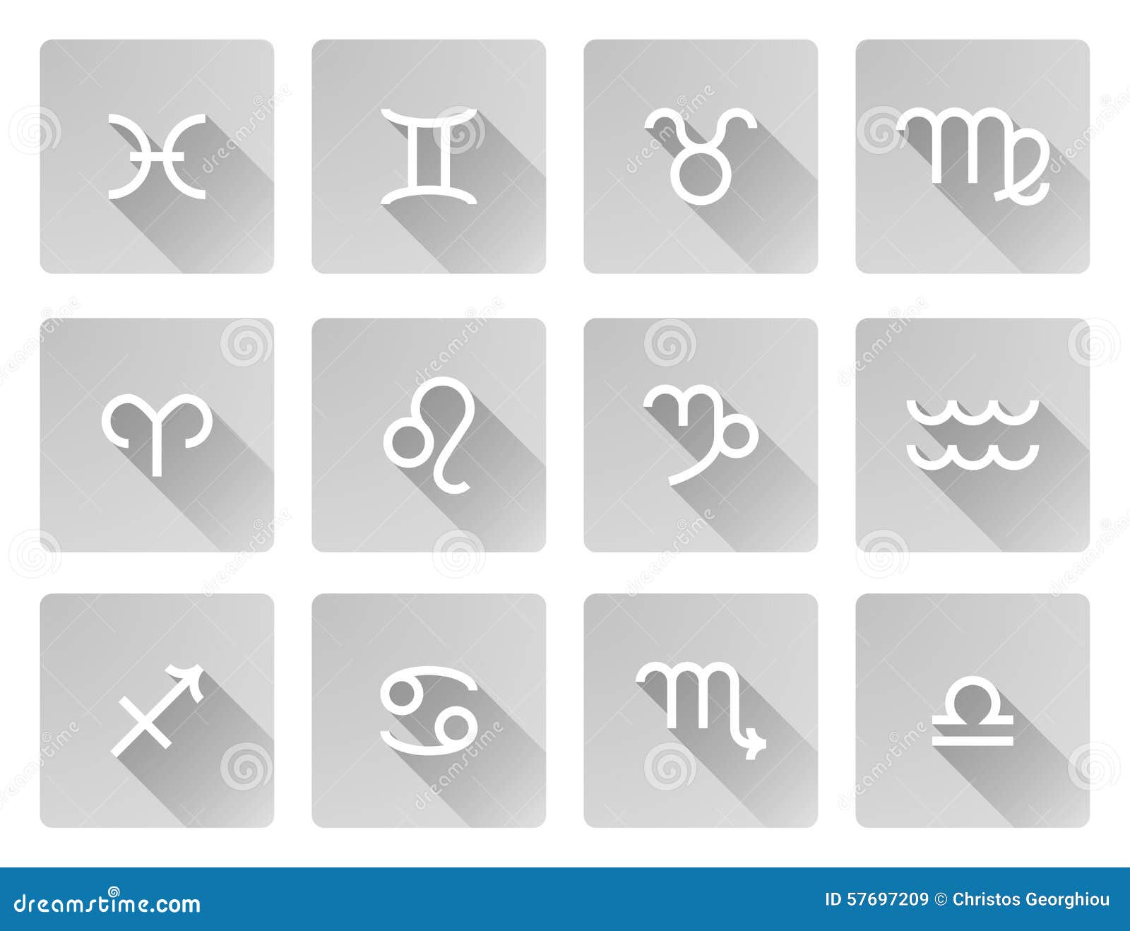 Zodiac Horoscope Sign Icons Stock Vector Illustration Of Circle