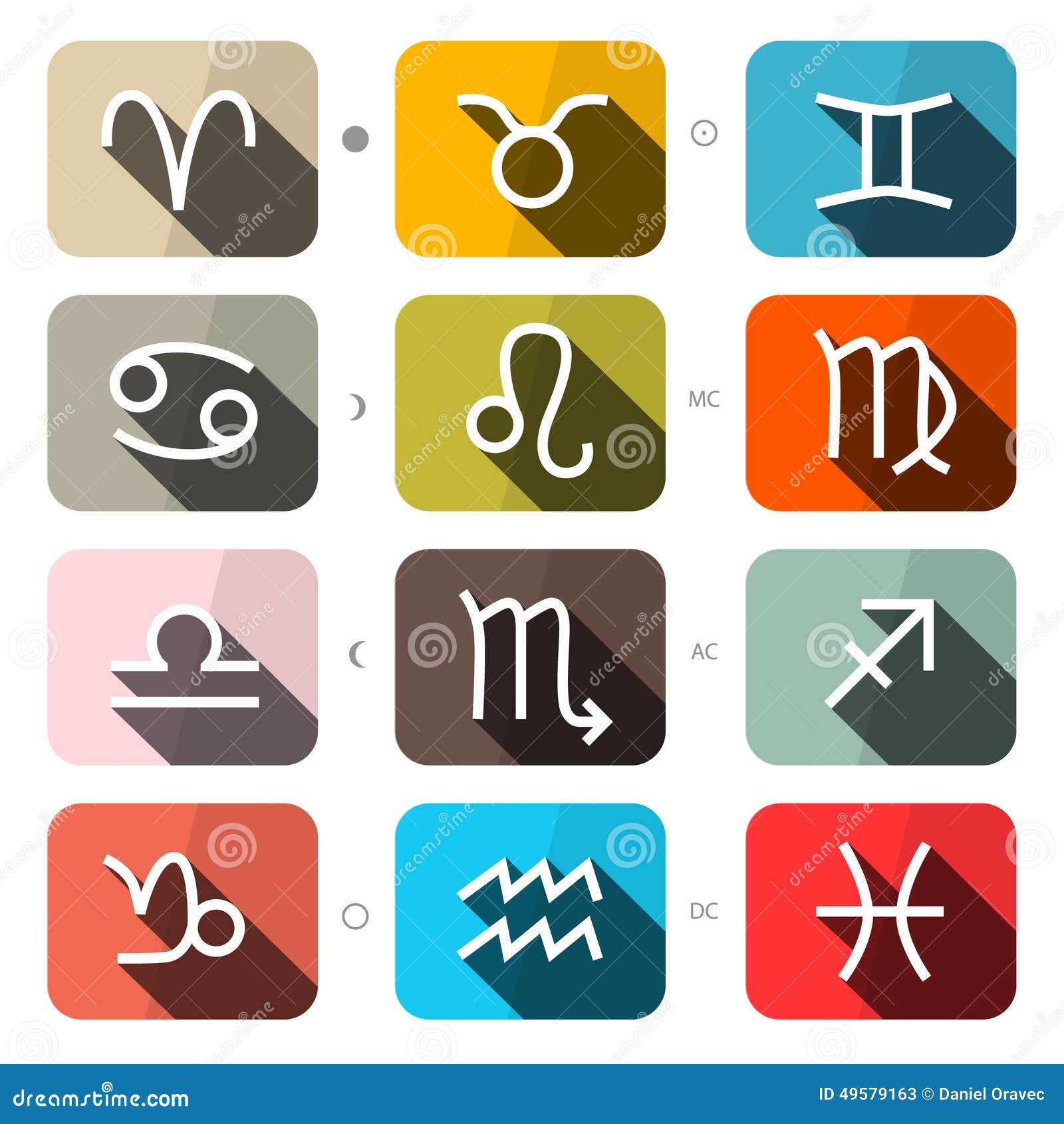 Zodiac - Horoscope Square Vector Icons Set Stock Vector - Illustration ...