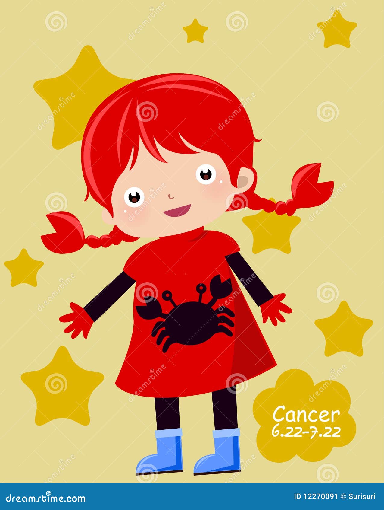 Zodiac-illustration of Cancer Stock Vector - Illustration of star ...
