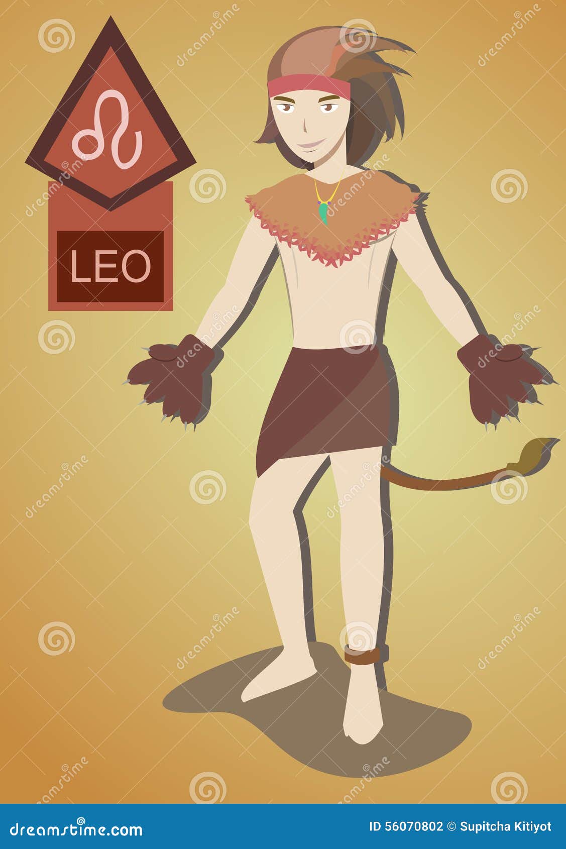Zodiac man : Leo stock vector. Illustration of handsome - 56070802