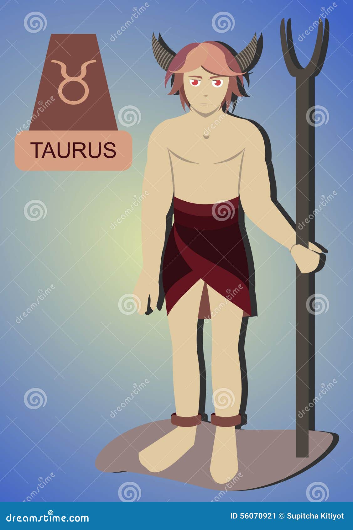 Zodiac man : Taurus stock vector. Illustration of element - 56070921