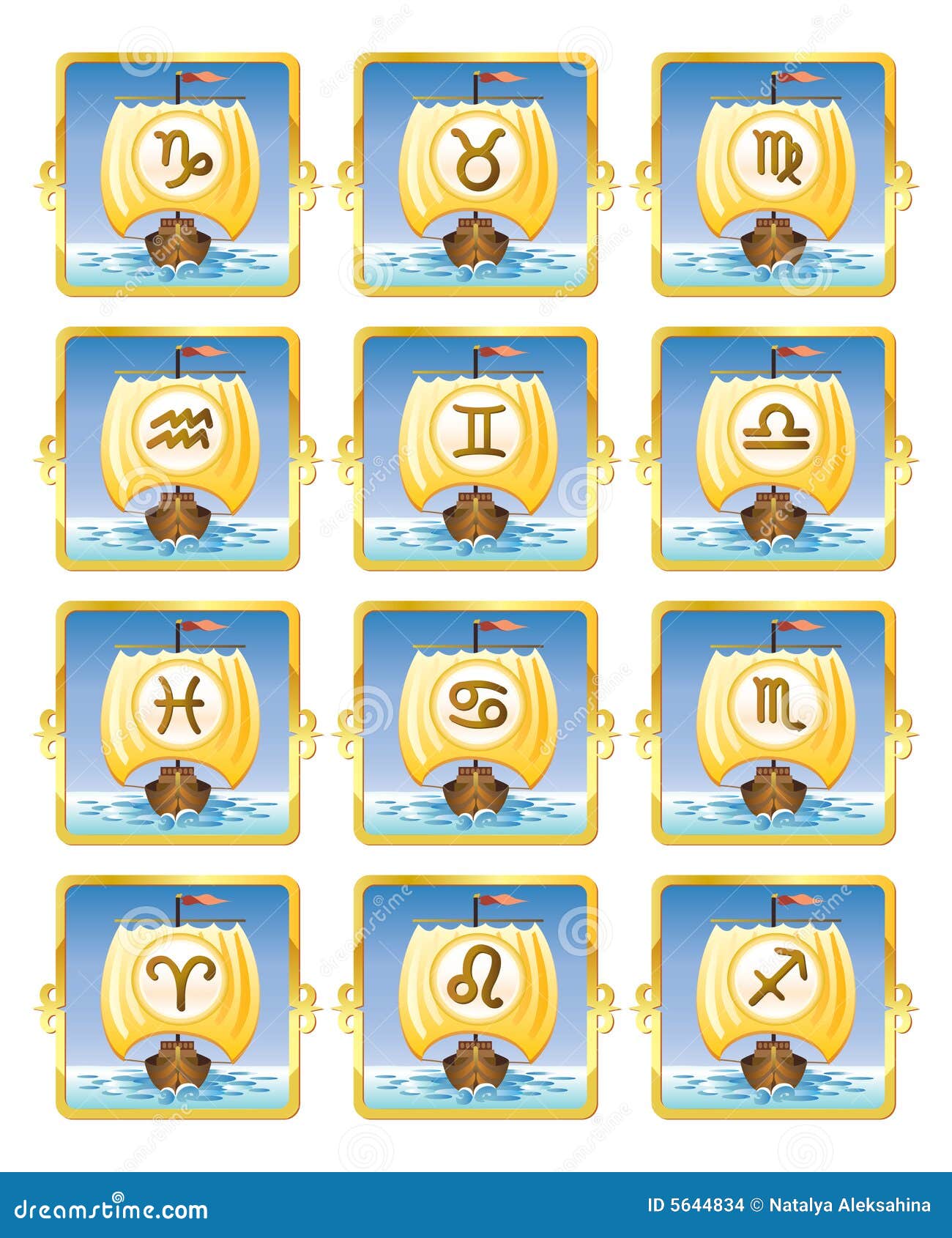 Zodiac ships stock vector. Illustration of astronomy, winds - 5644834