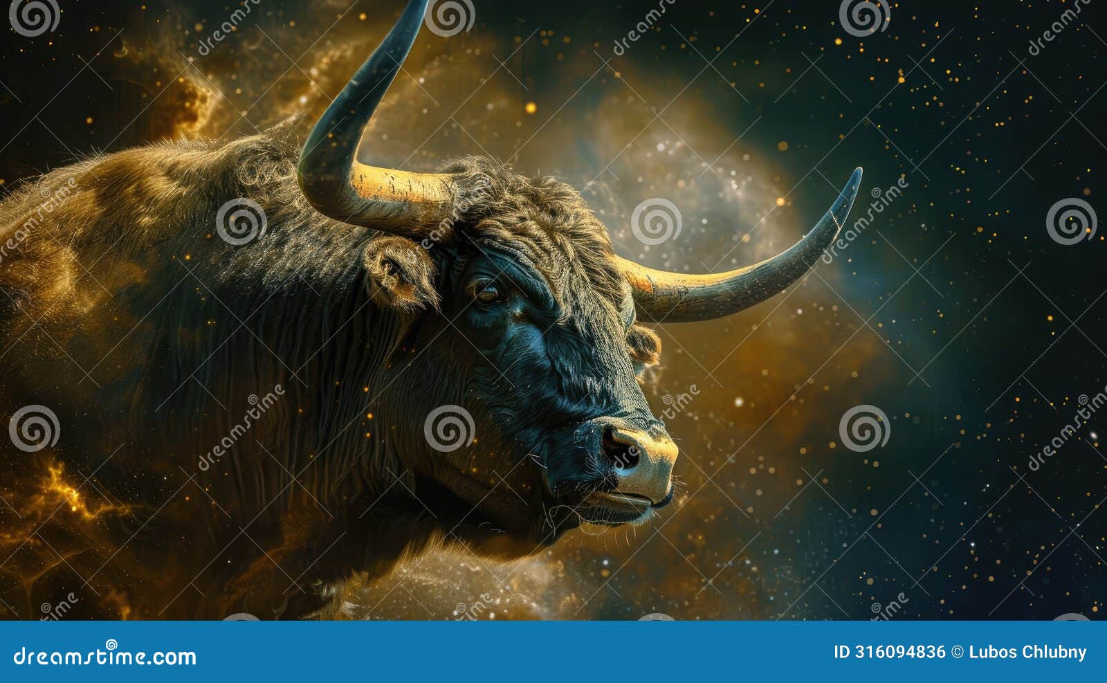 Zodiac Sign in the Sign of the Bull with a Starry Sky Stock ...