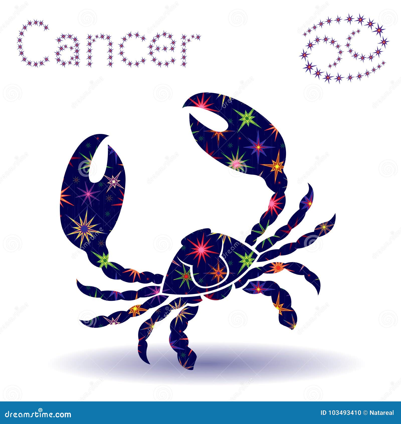 Zodiac Sign Cancer Stencil Stock Vector Illustration Of East 103493410