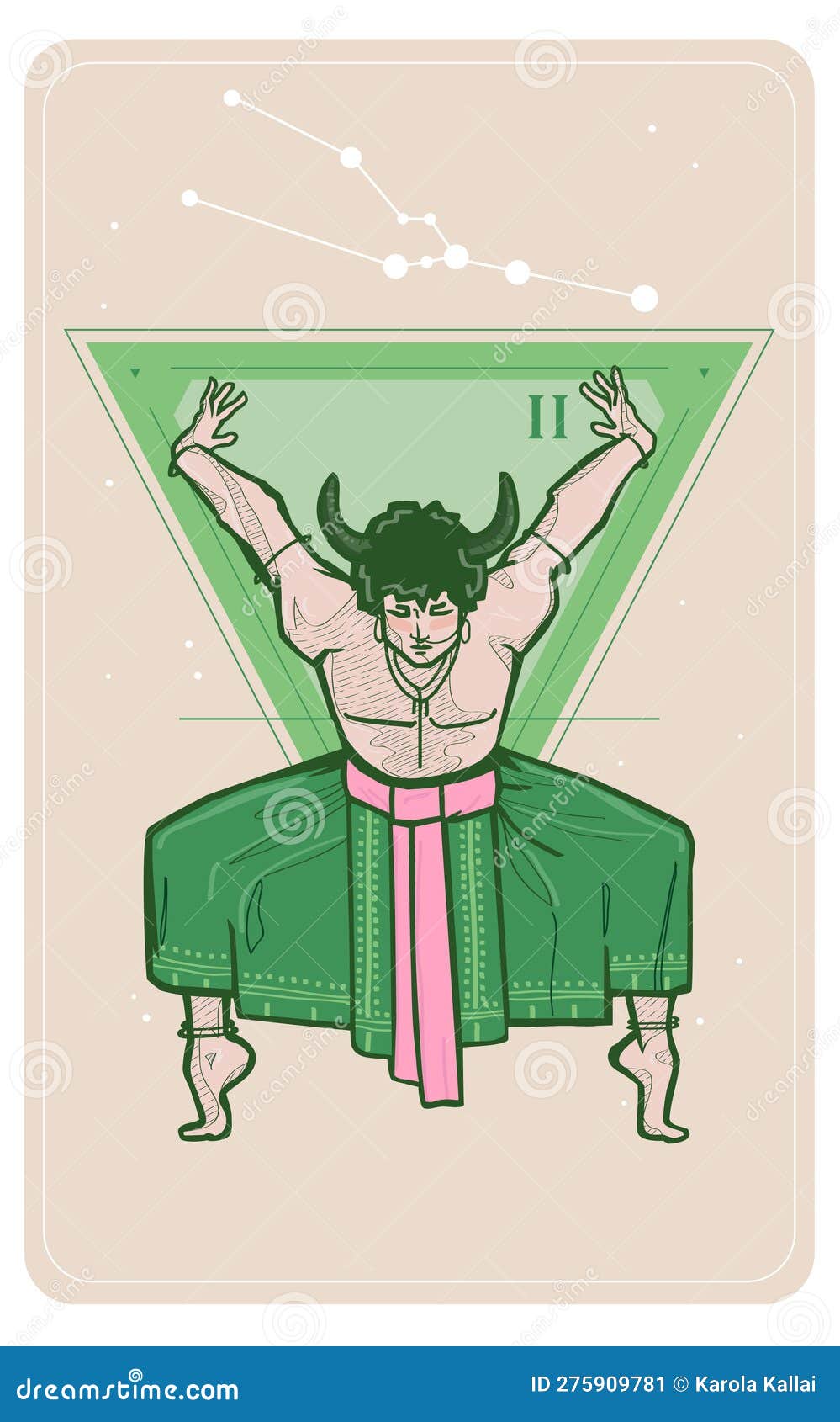 Zodiac Sign Character Taurus Stock Vector - Illustration of card, stars ...