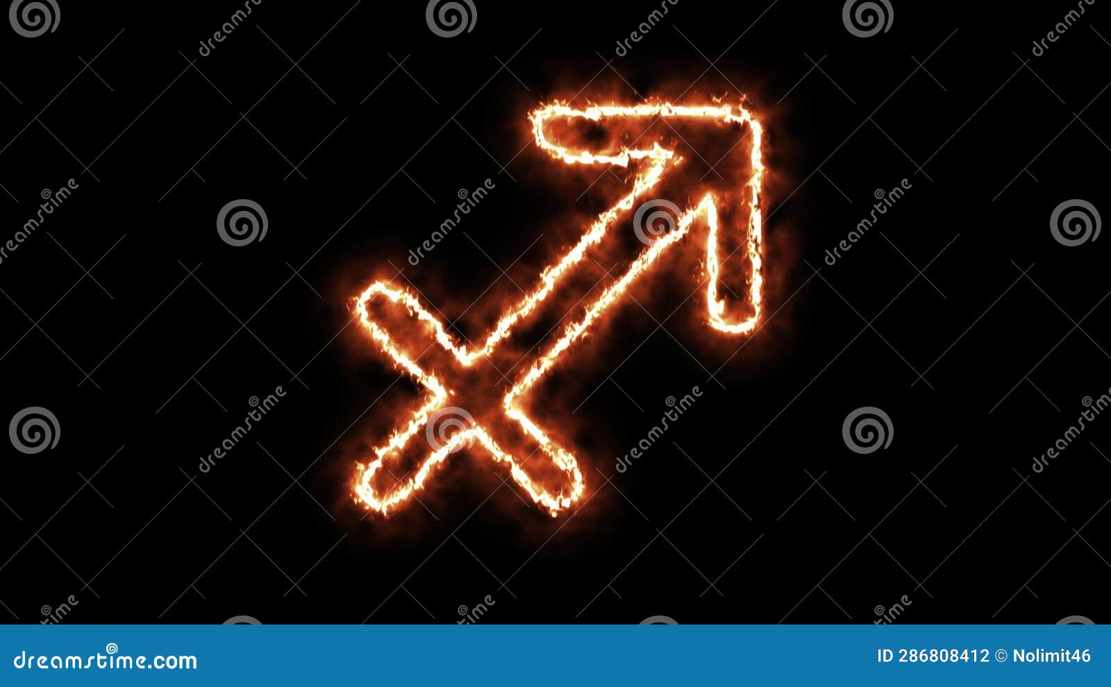 Zodiac sign on fire stock illustration. Illustration of cancer - 286808412