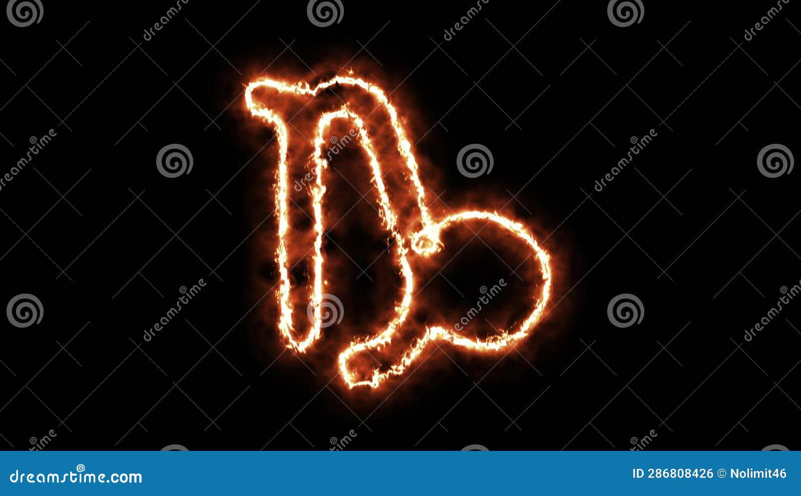Zodiac sign on fire stock illustration. Illustration of particles ...