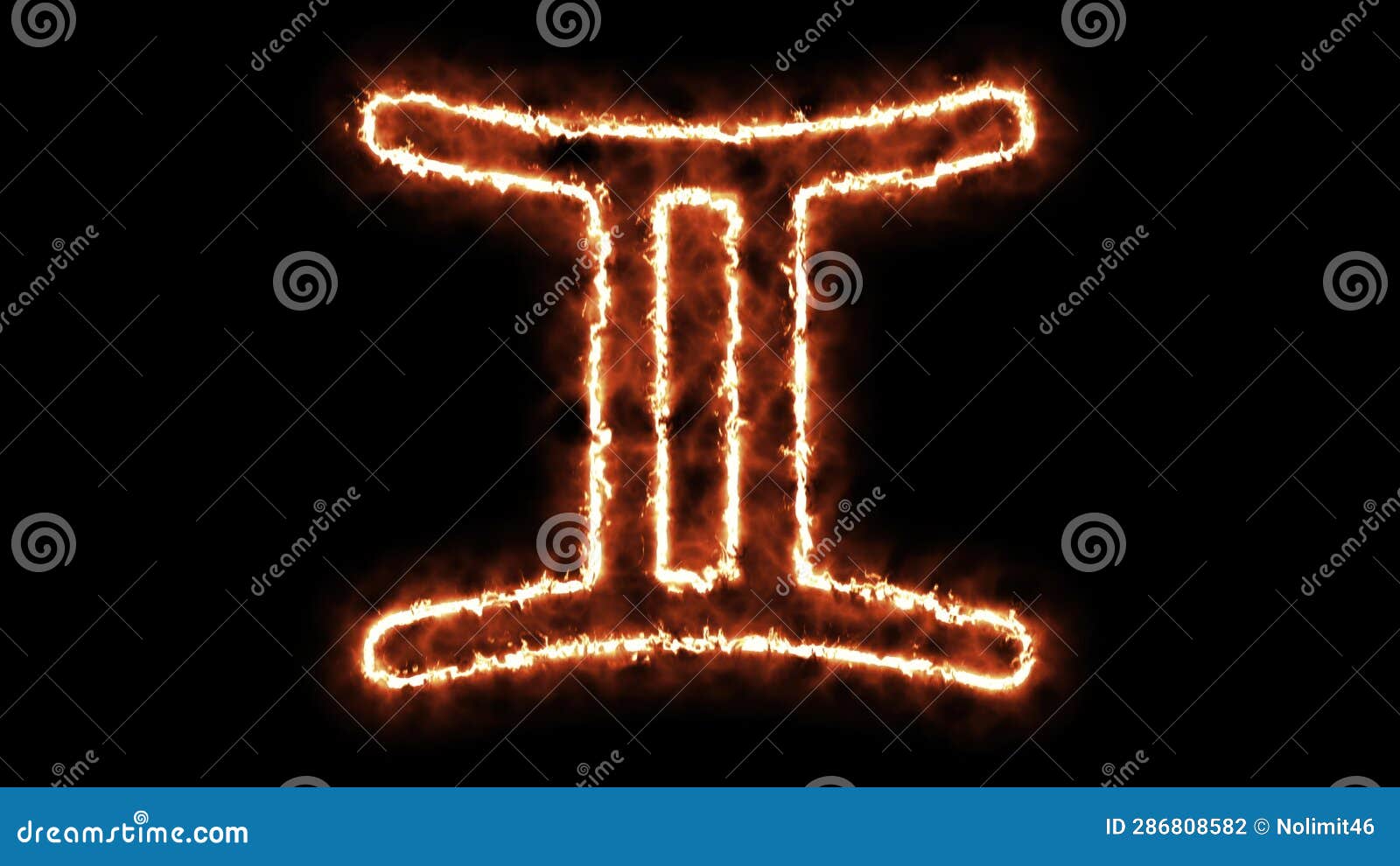 Zodiac sign on fire stock illustration. Illustration of black - 286808582