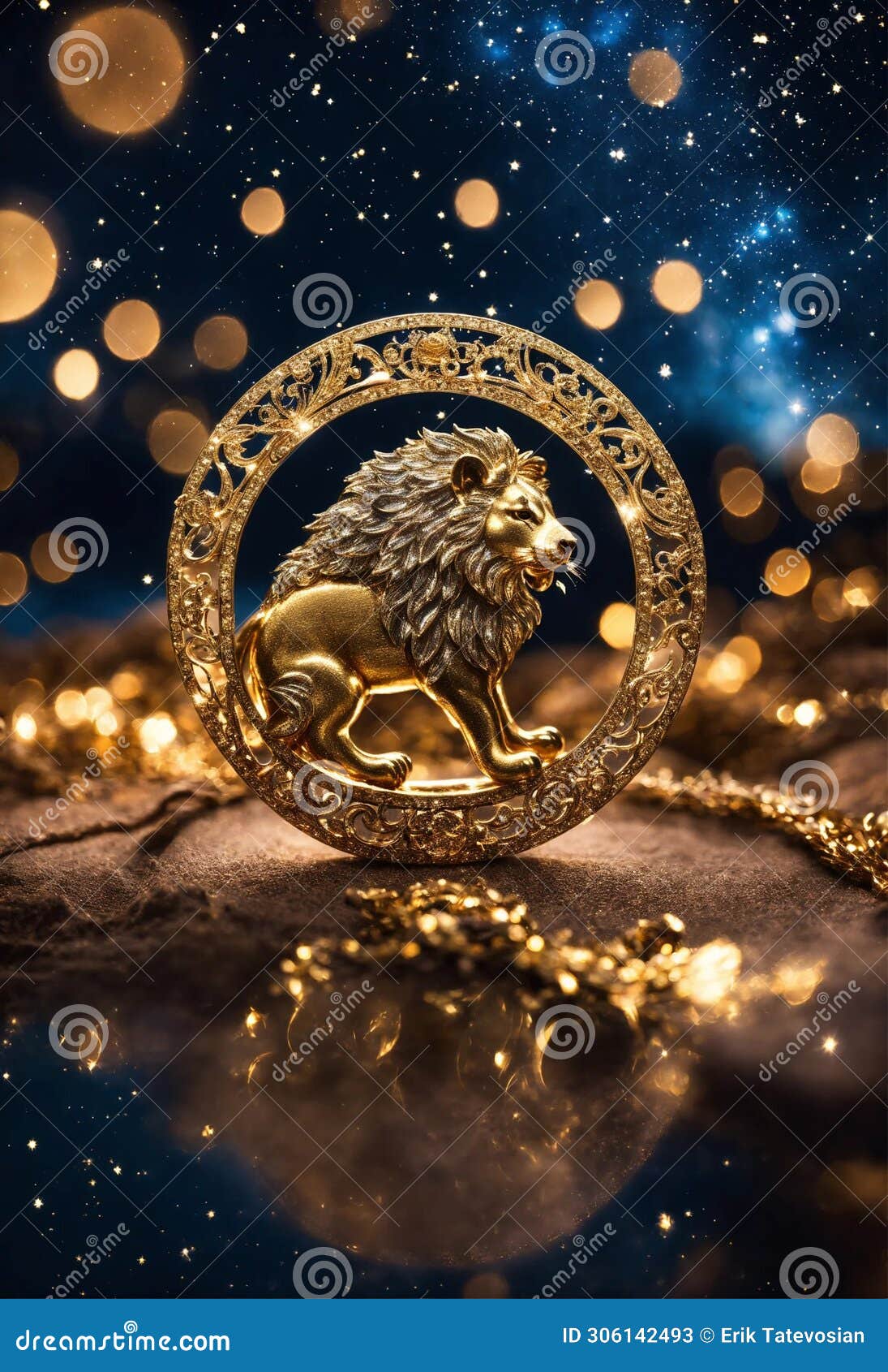 Zodiac Sign Leo on a Background of Stars. Selective Focus Stock Image ...