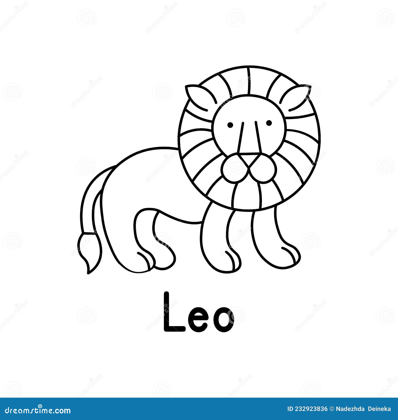 Zodiac Sign Leo. Line Style Stock Vector - Illustration of line, decor ...