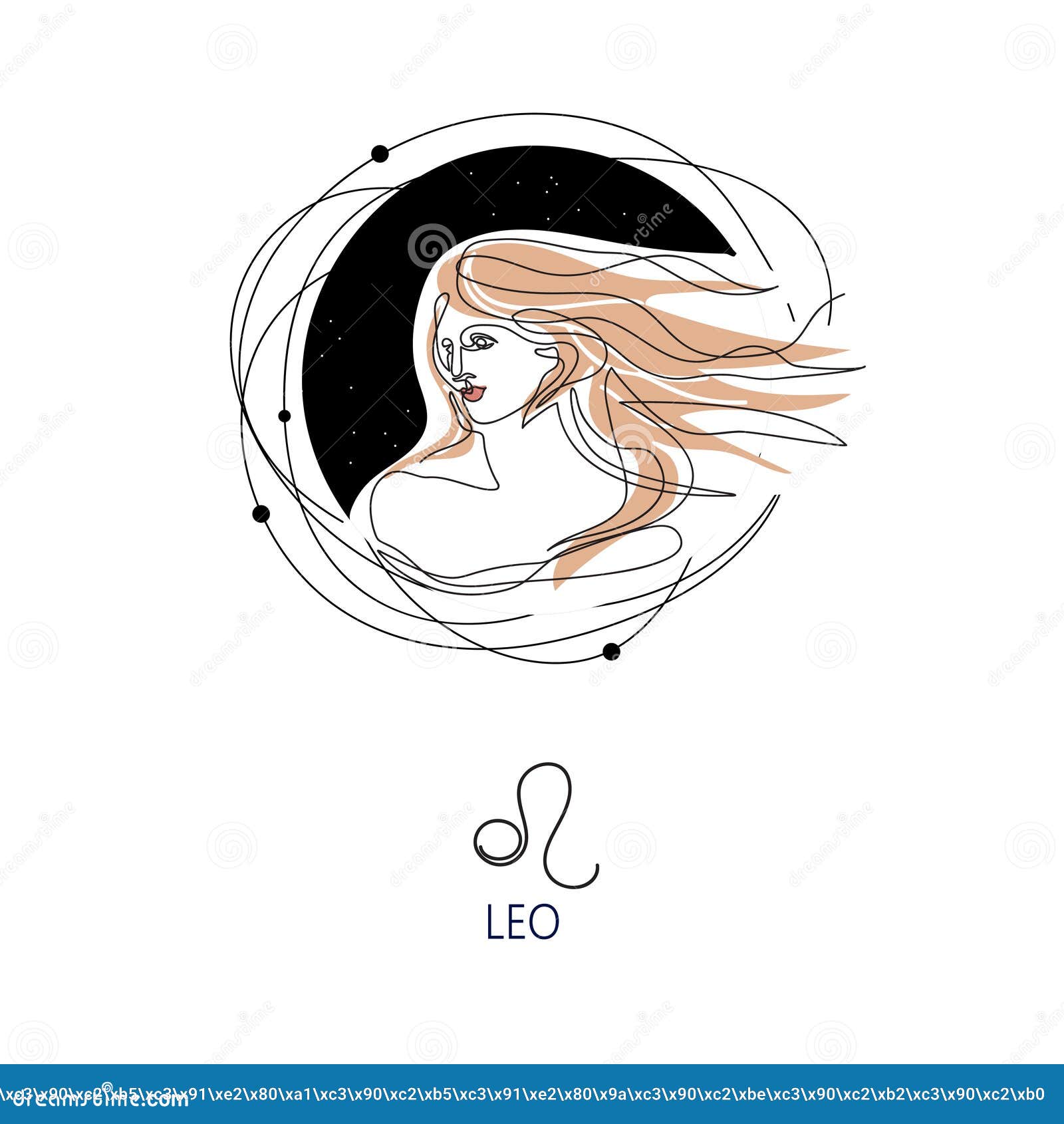 Zodiac Sign Leo The Symbol Of The Astrological Horoscope Stock Vector