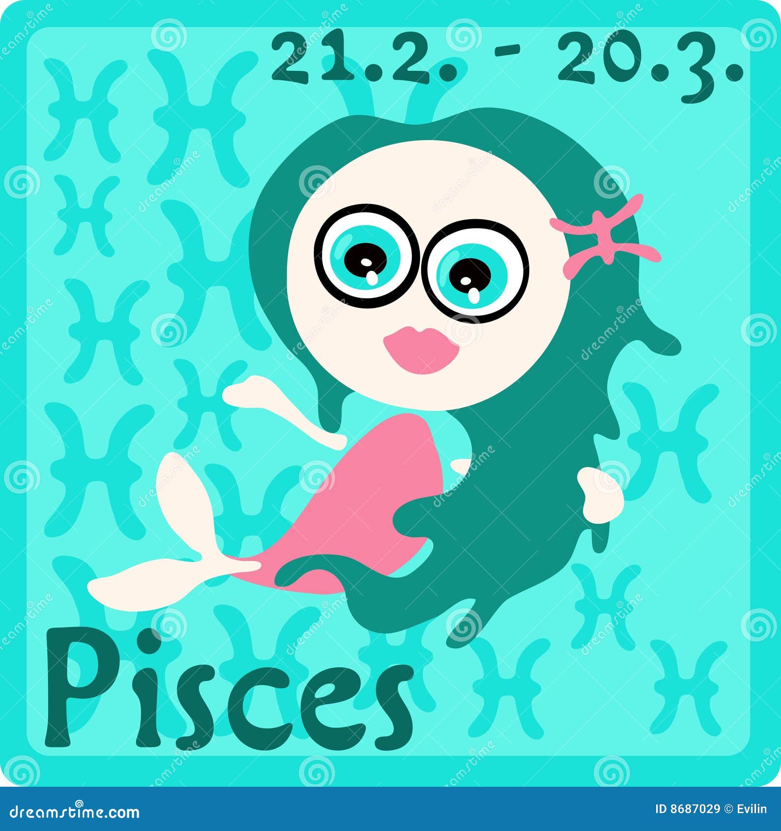 Zodiac Sign - Pisces stock vector. Illustration of astrology - 8687029