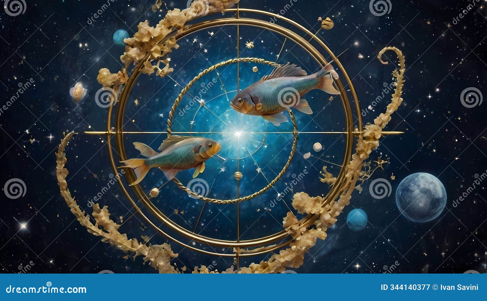 Zodiac sign pisces stock illustration. Illustration of mythology ...