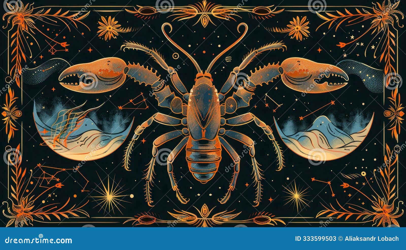 The Zodiac Sign is Scorpio on an Abstract Background. the Design of the ...