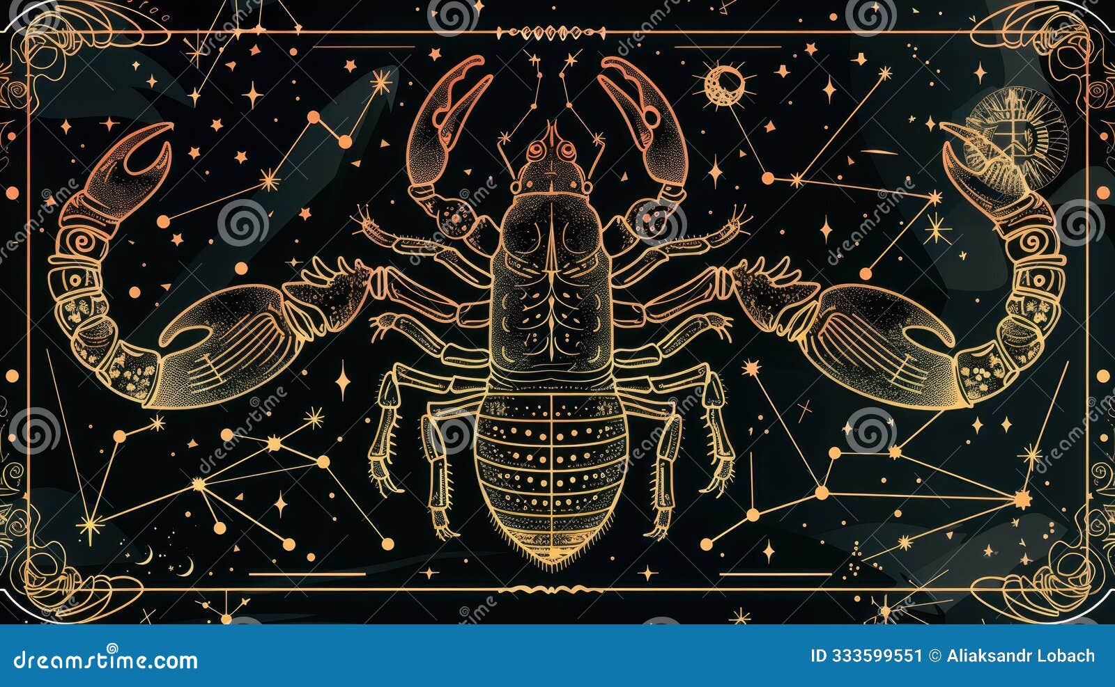 The Zodiac Sign is Scorpio on an Abstract Background. the Design of the ...