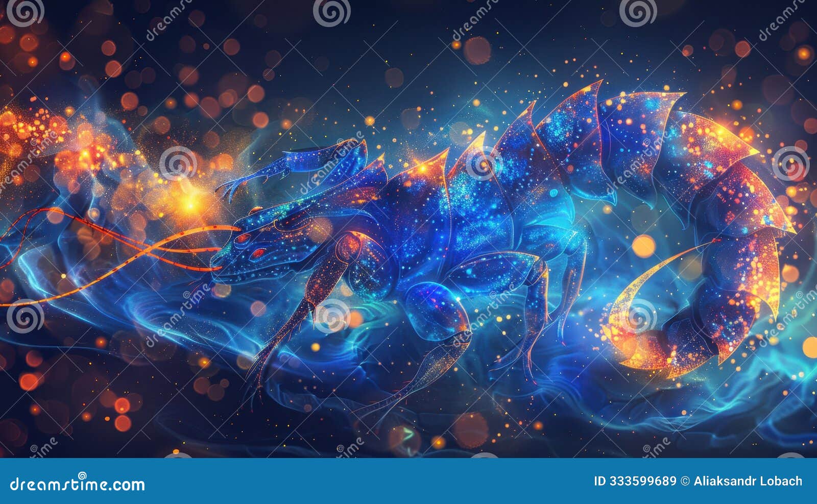 The Zodiac Sign is Scorpio on an Abstract Background. the Design of the ...