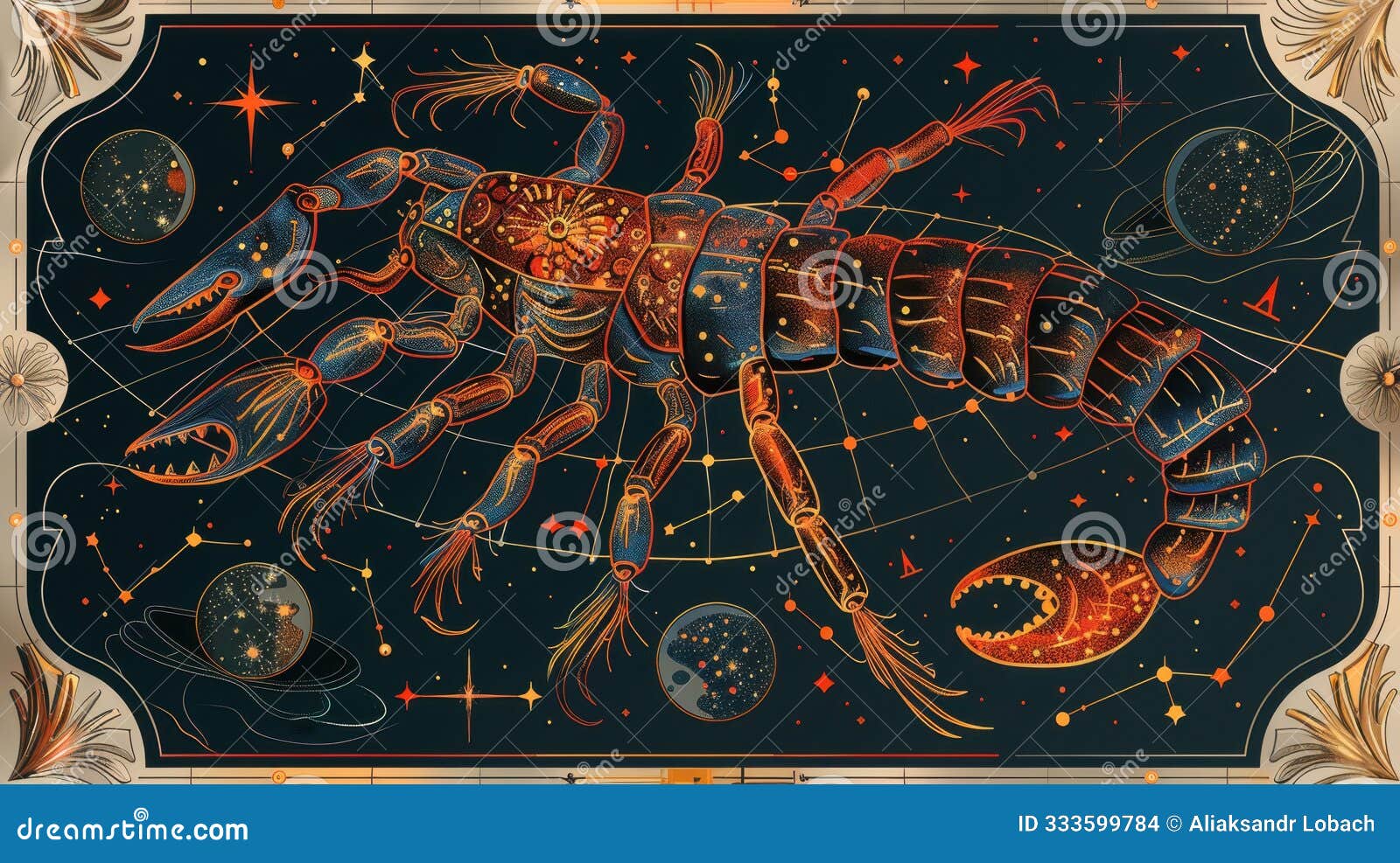 The Zodiac Sign is Scorpio on an Abstract Background. the Design of the ...