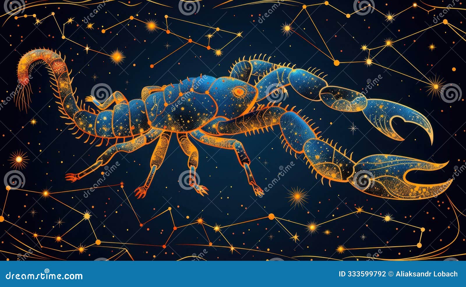 The Zodiac Sign is Scorpio on an Abstract Background. the Design of the ...