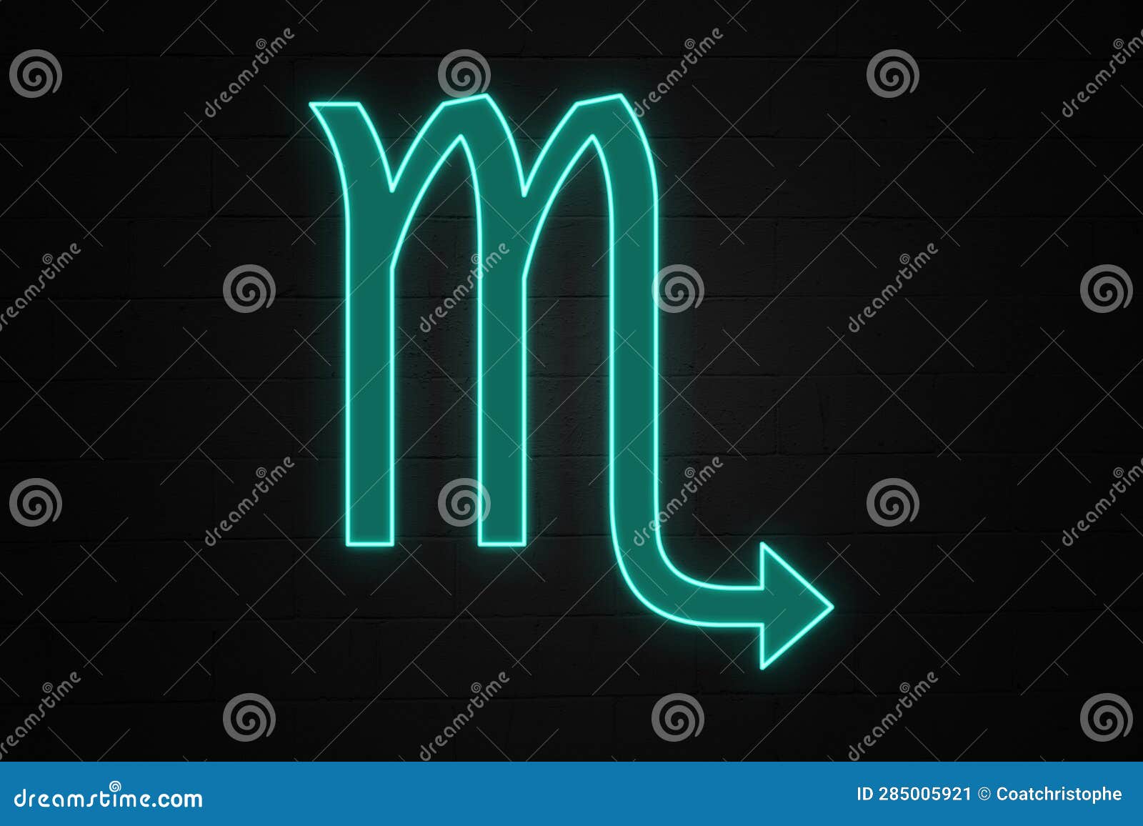 Zodiac Sign Scorpio in Neon Light Stock Illustration - Illustration of ...