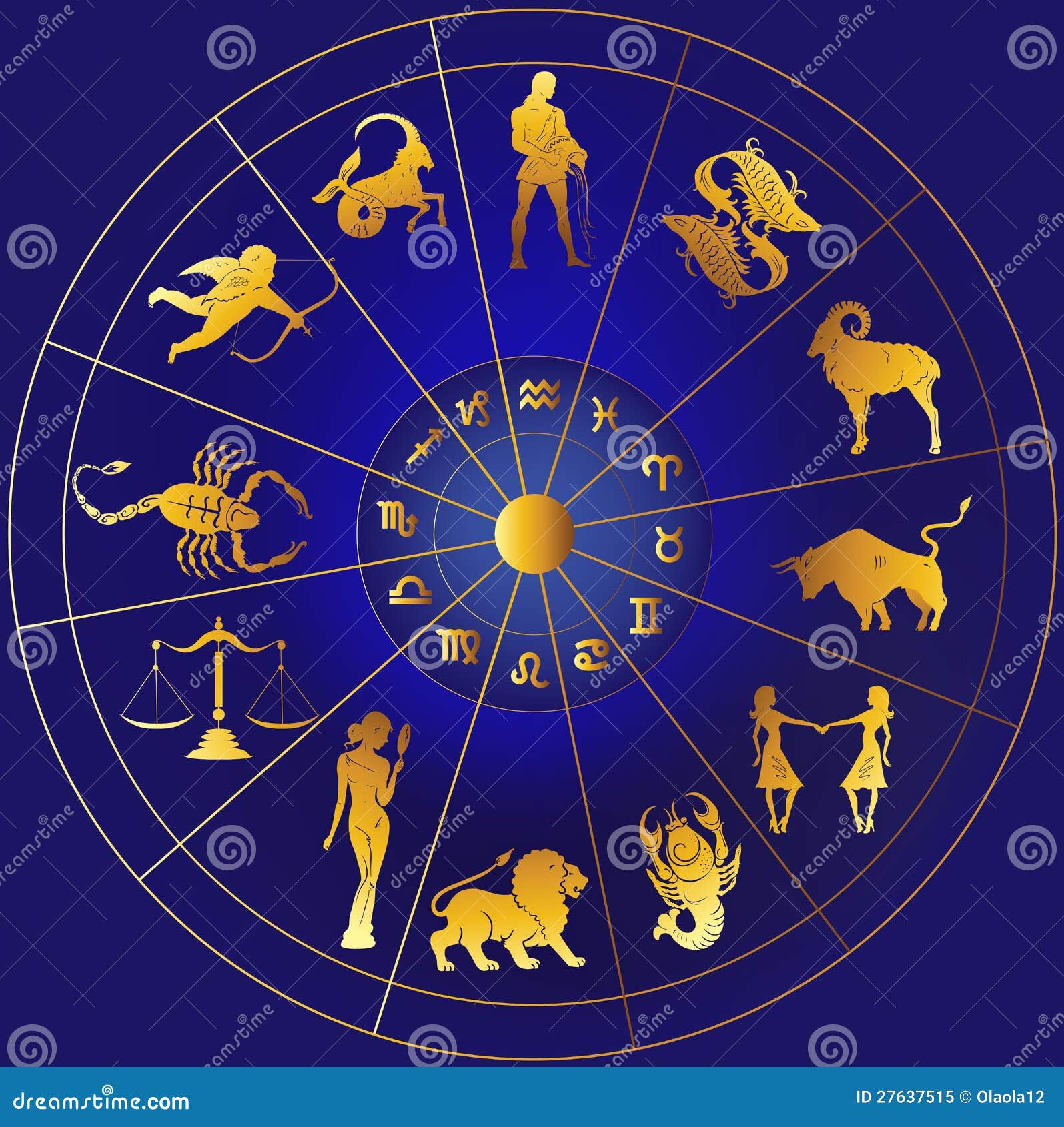 Zodiac sign silhouettes stock vector. Illustration of circular - 27637515