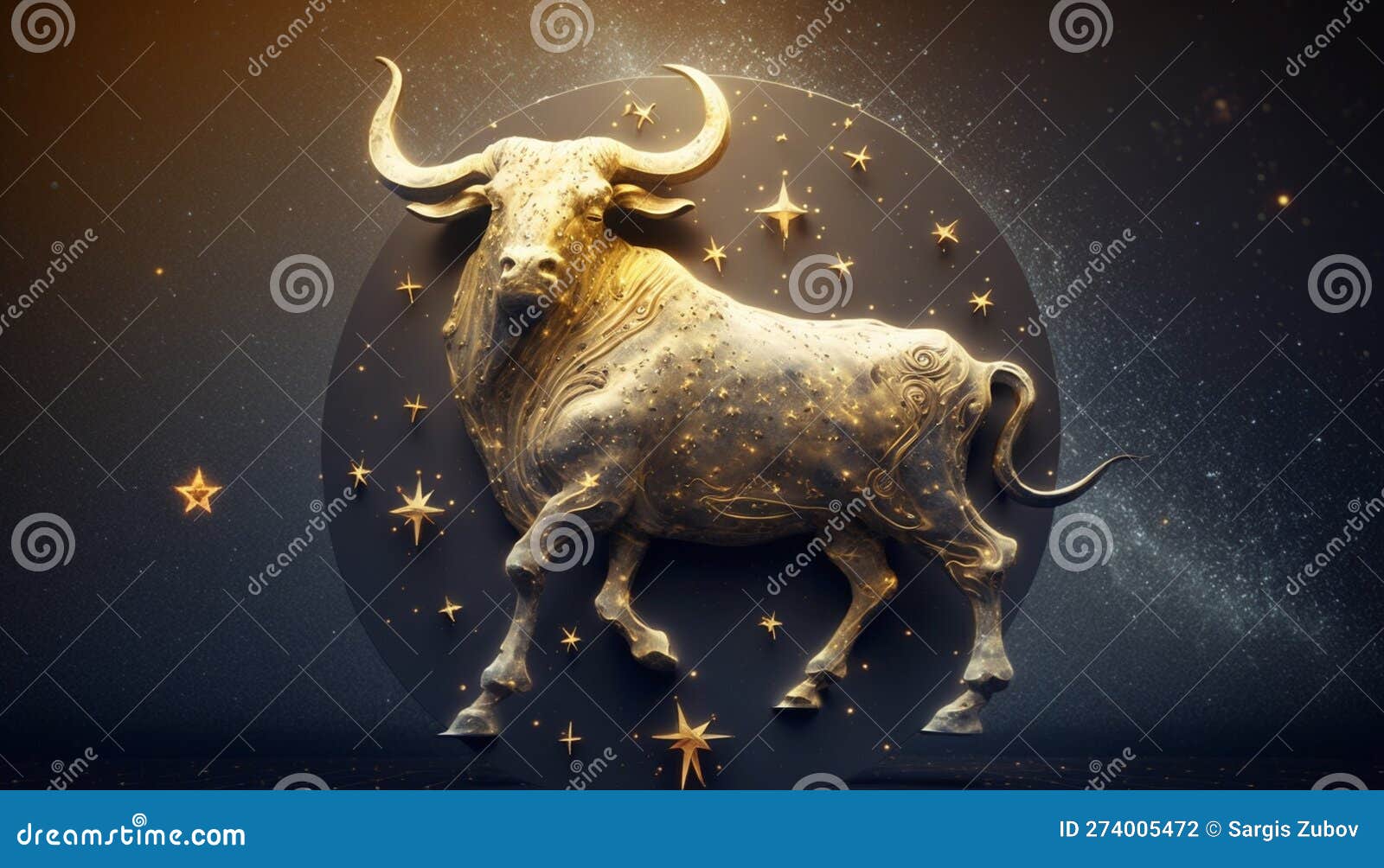 Zodiac Sign of Taurus on the Background of the Galaxy, Generative Ai ...