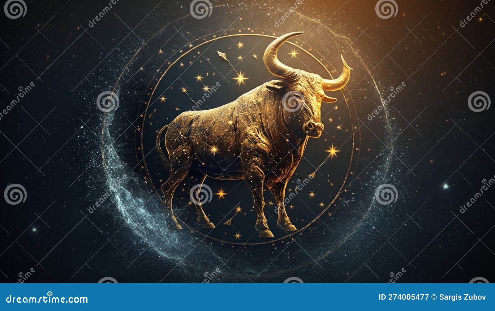Zodiac Sign of Taurus on the Background of the Galaxy, Generative Ai ...