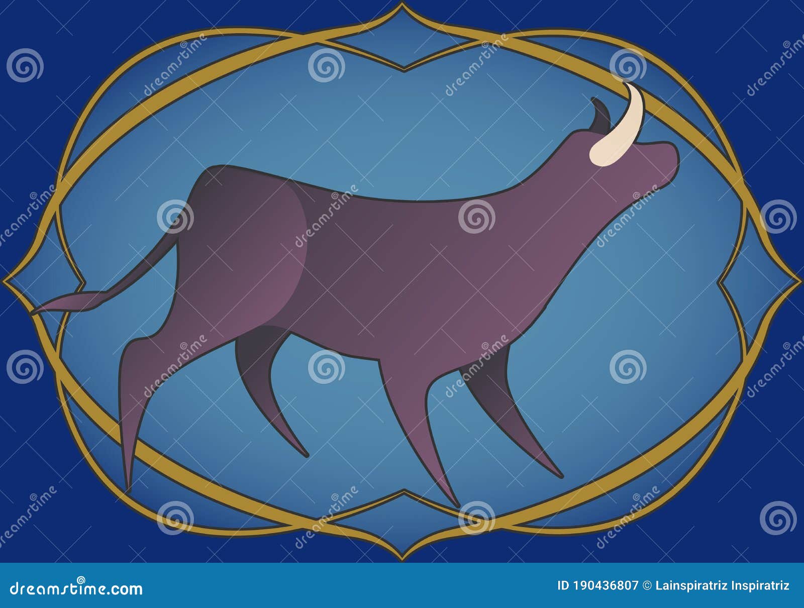Taurus The Bull Zodiac Constellation Map On A Starry Space Background ...