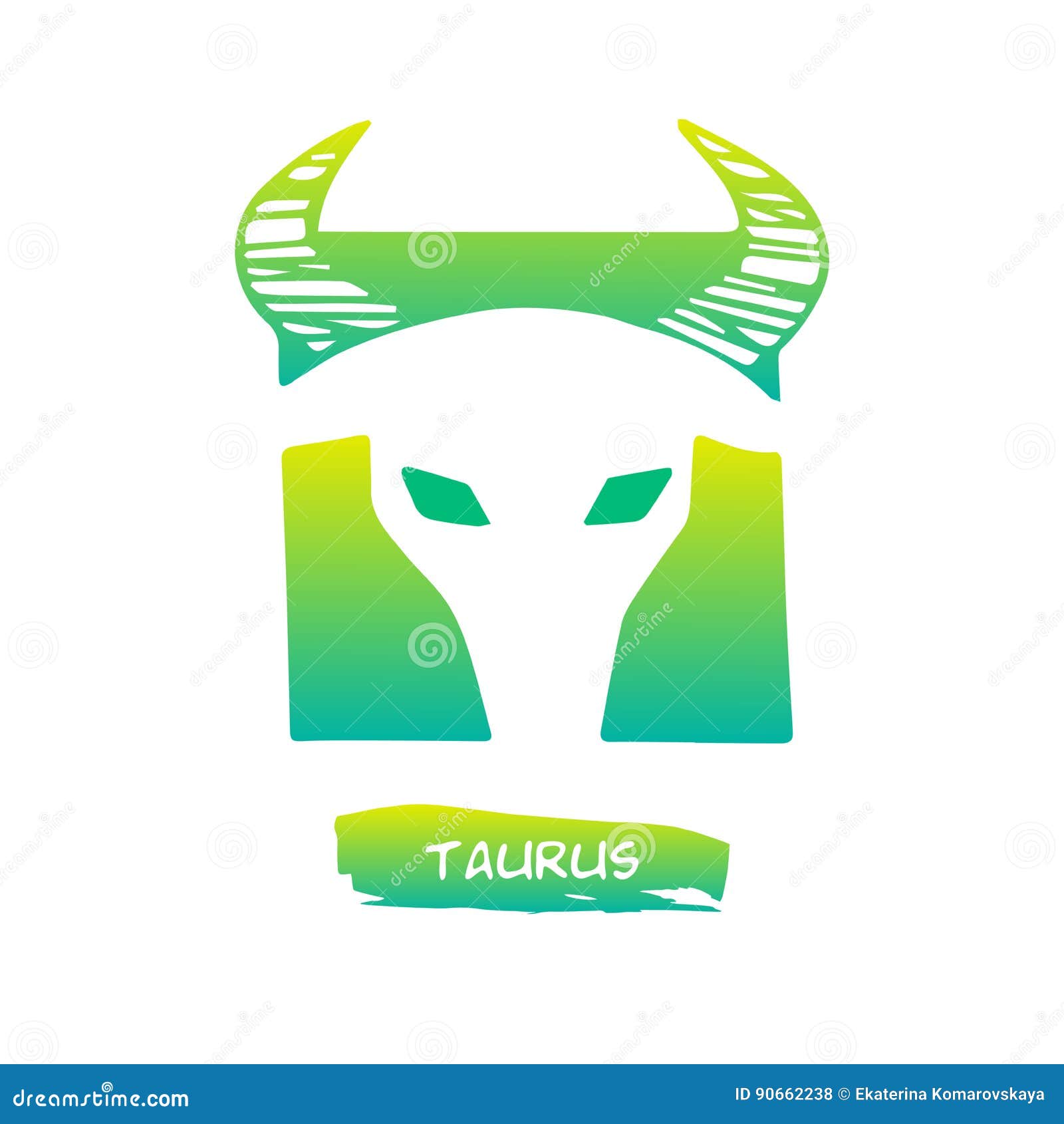 Zodiac sign Taurus vector stock vector. Illustration of sign - 90662238