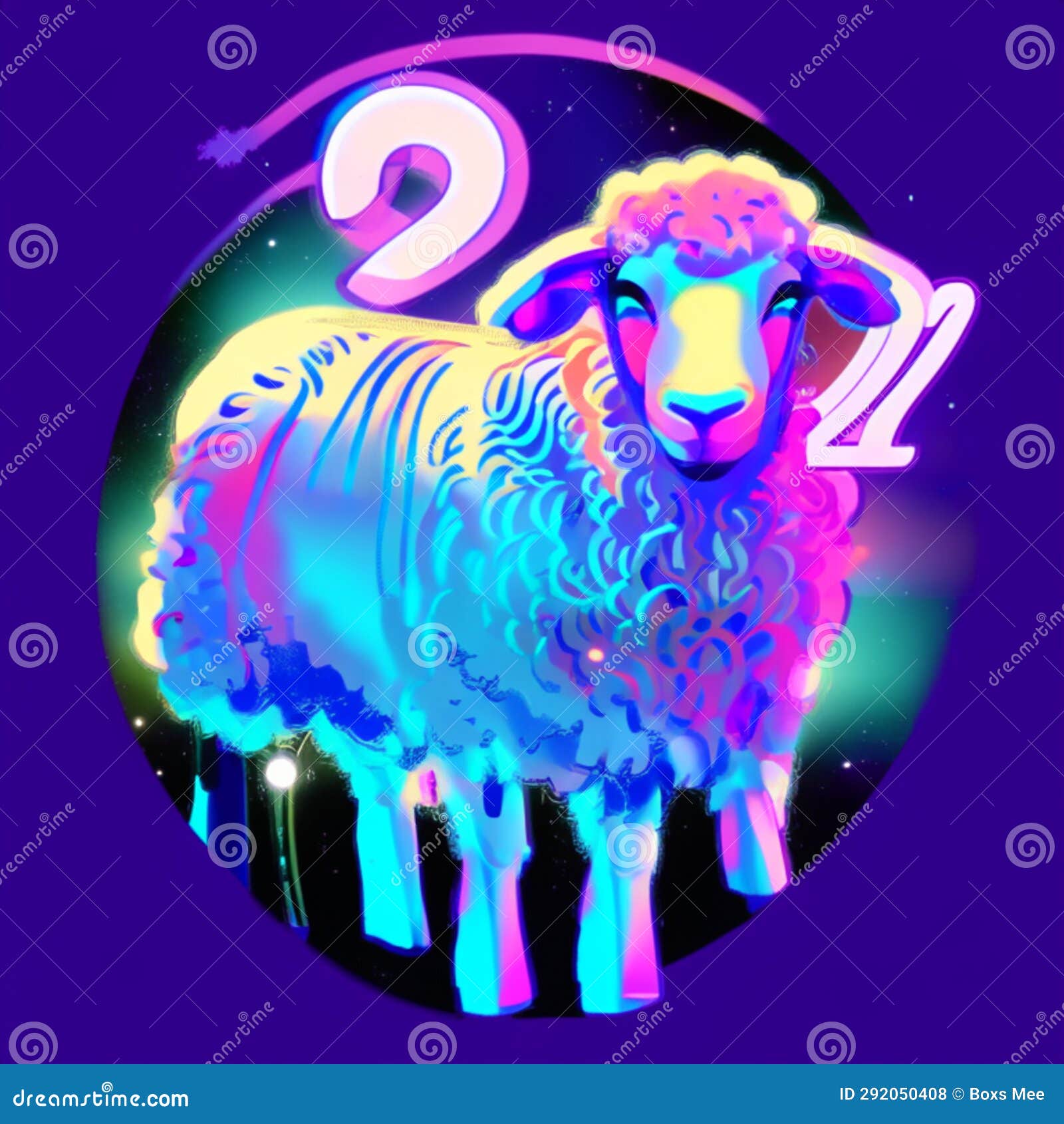 Zodiac Sign Of The Year Of The Sheep Vector Illustration Stock Illustration Illustration Of