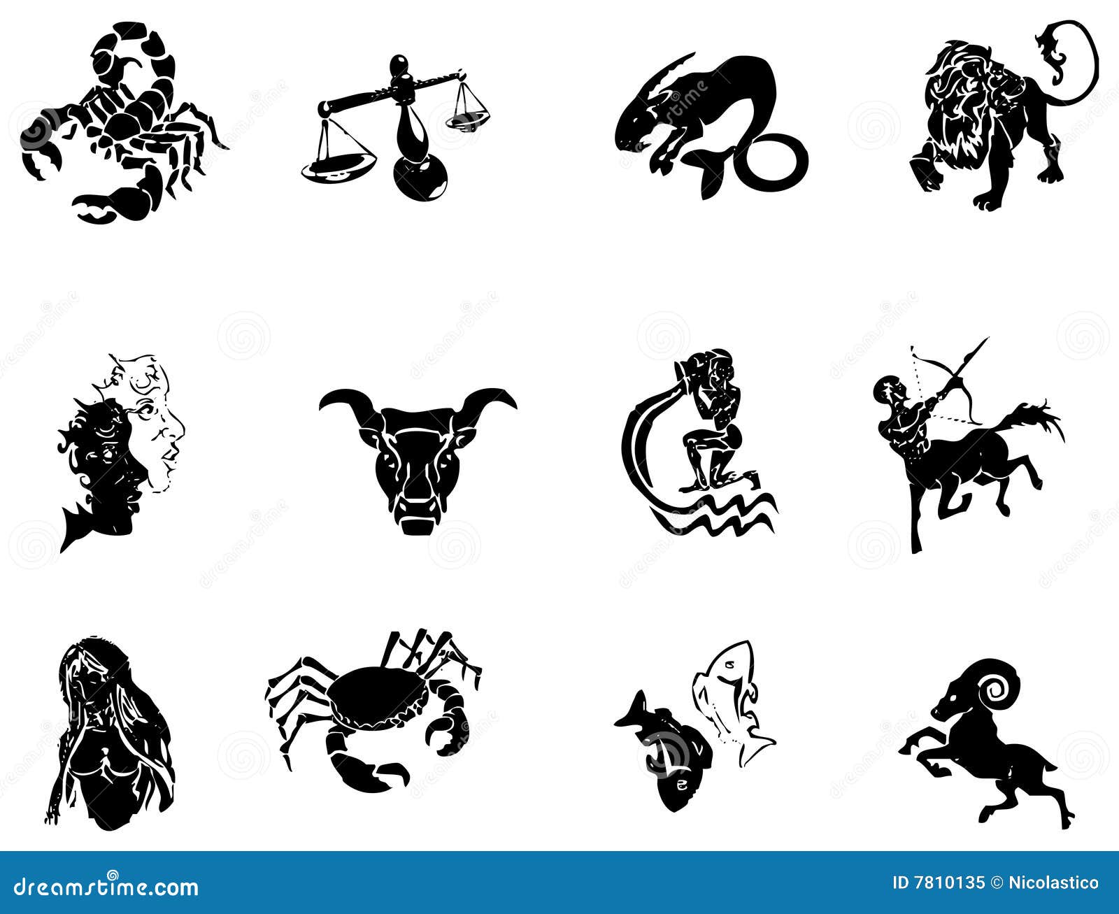 Zodiac Signs stock vector. Illustration of sagitarius - 7810135