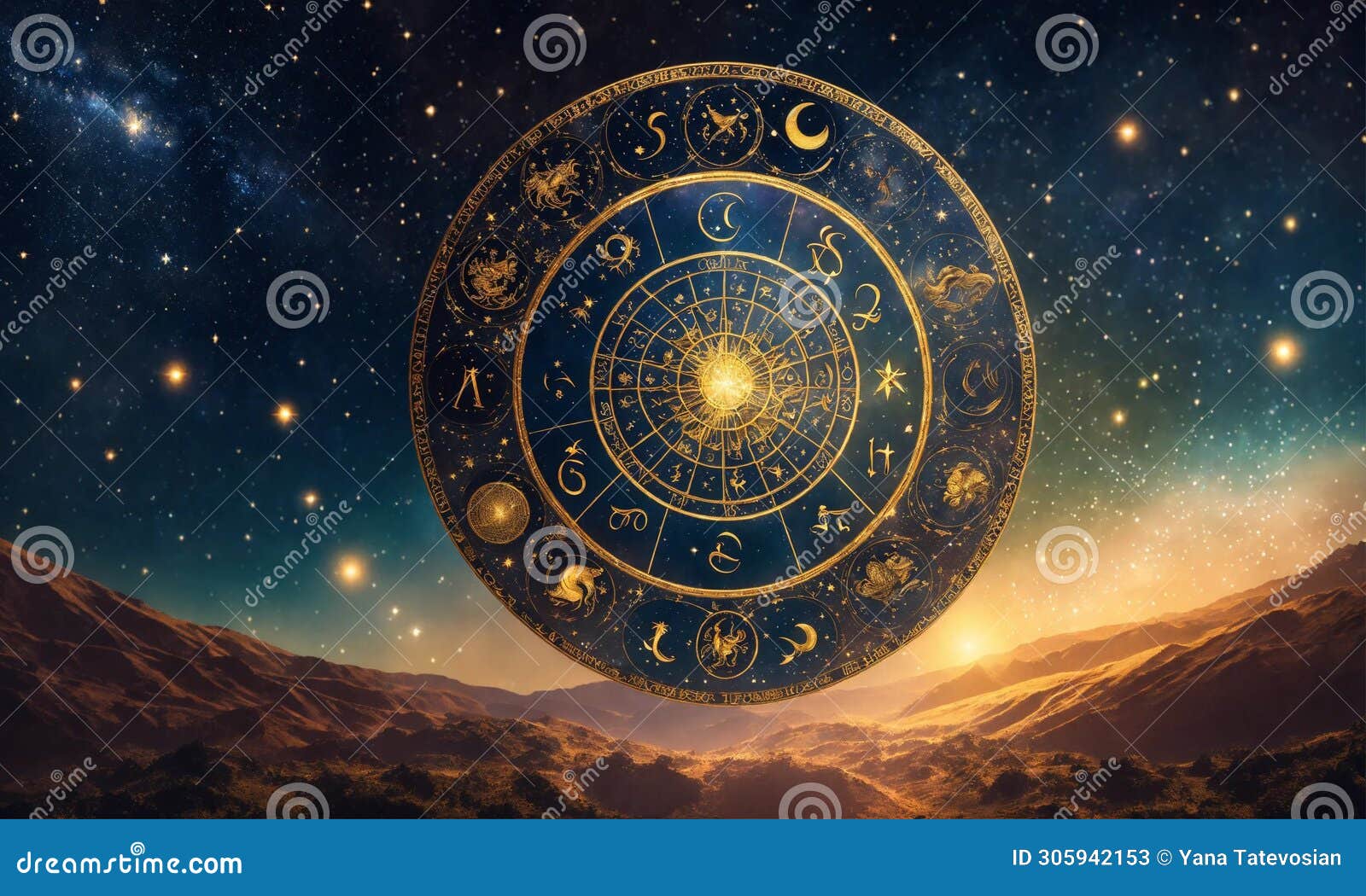 Zodiac Signs Against the Background of the Starry Sky. Selective Focus ...