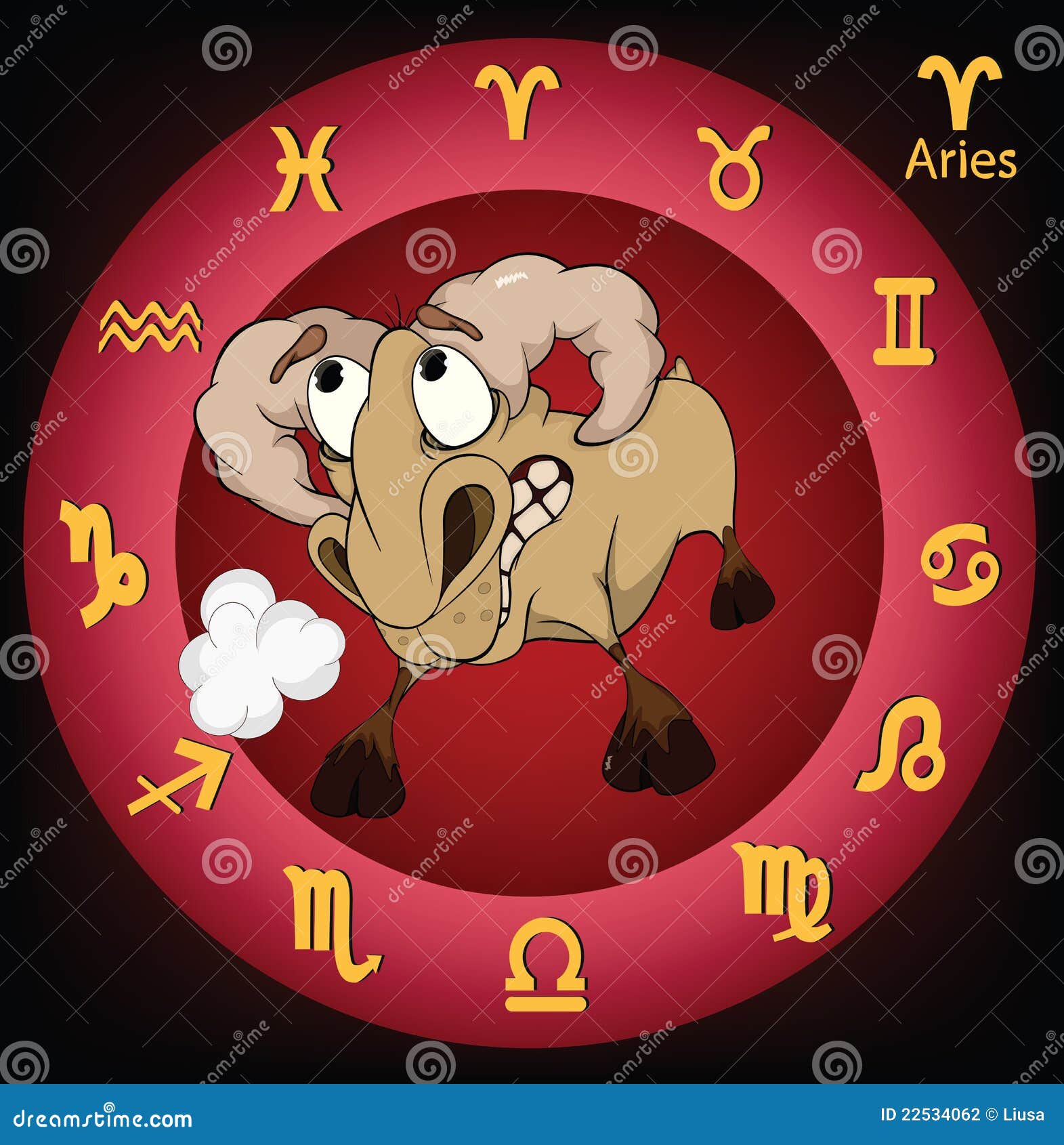 Zodiac Signs. Aries. Cartoon Stock Vector - Illustration of humor ...