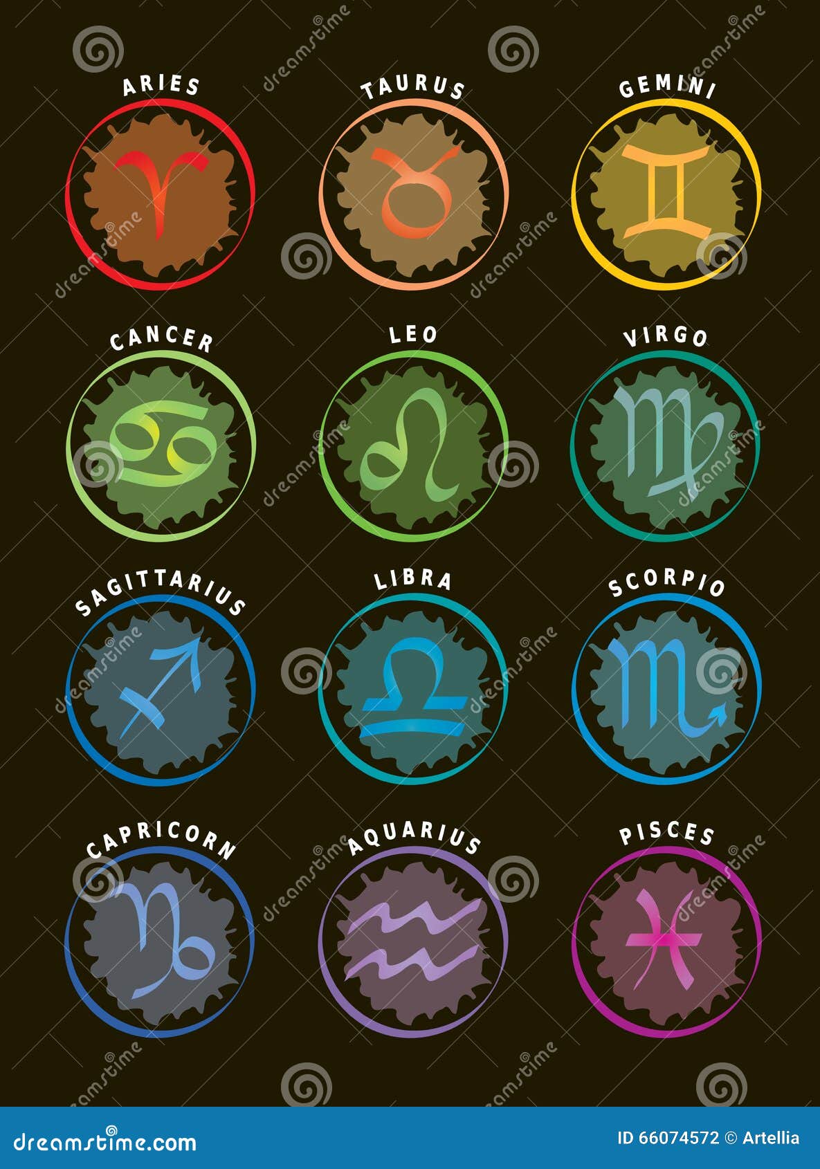 Zodiac Signs / 12 Astrology Icons with Names - Black Background Stock ... Zodiac Signs / 12 Astrology Icons with Names - Black Background Stock ...