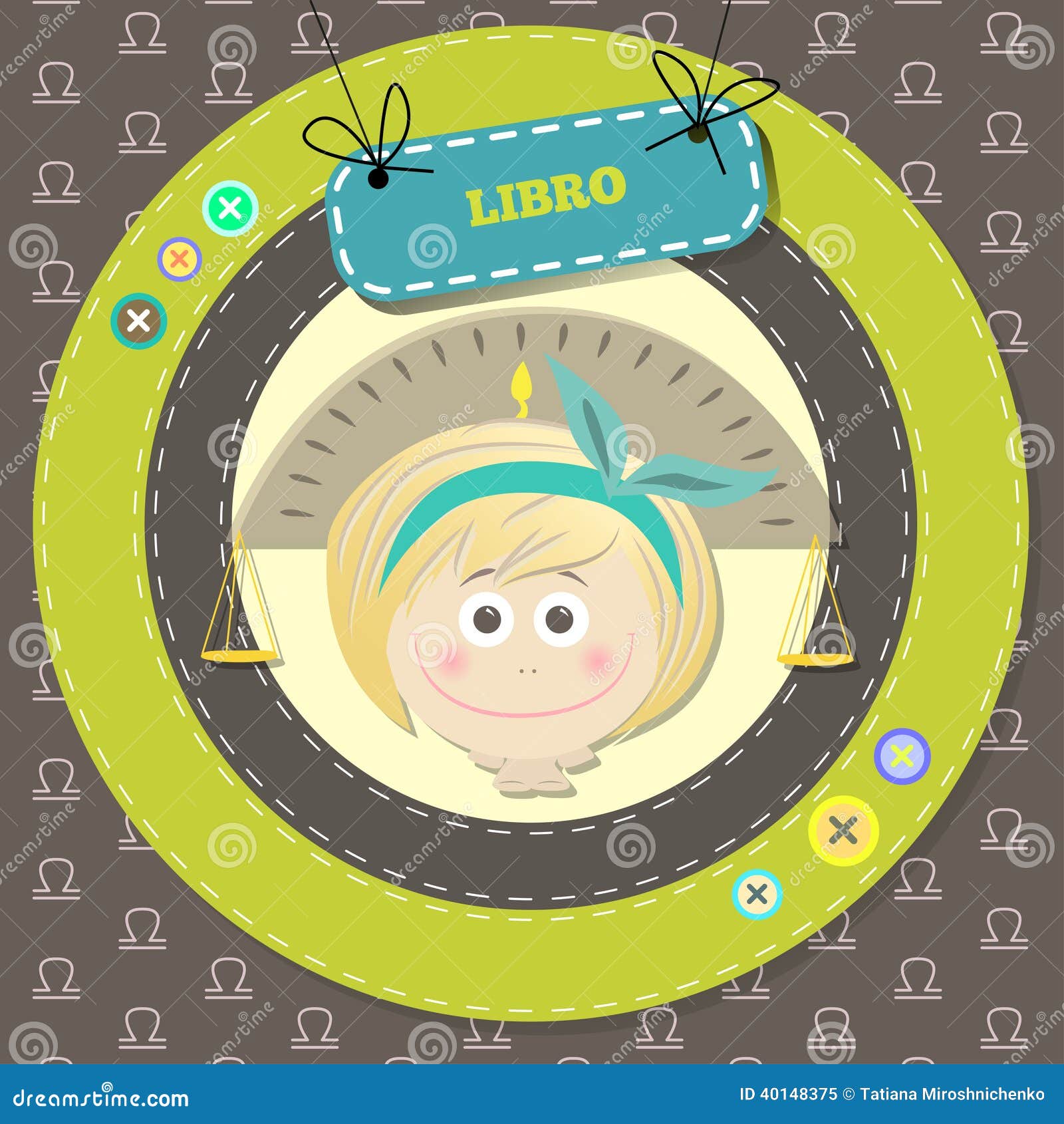 Zodiac Signs Collection. Cute Horoscope - LIBRA Stock Vector ...