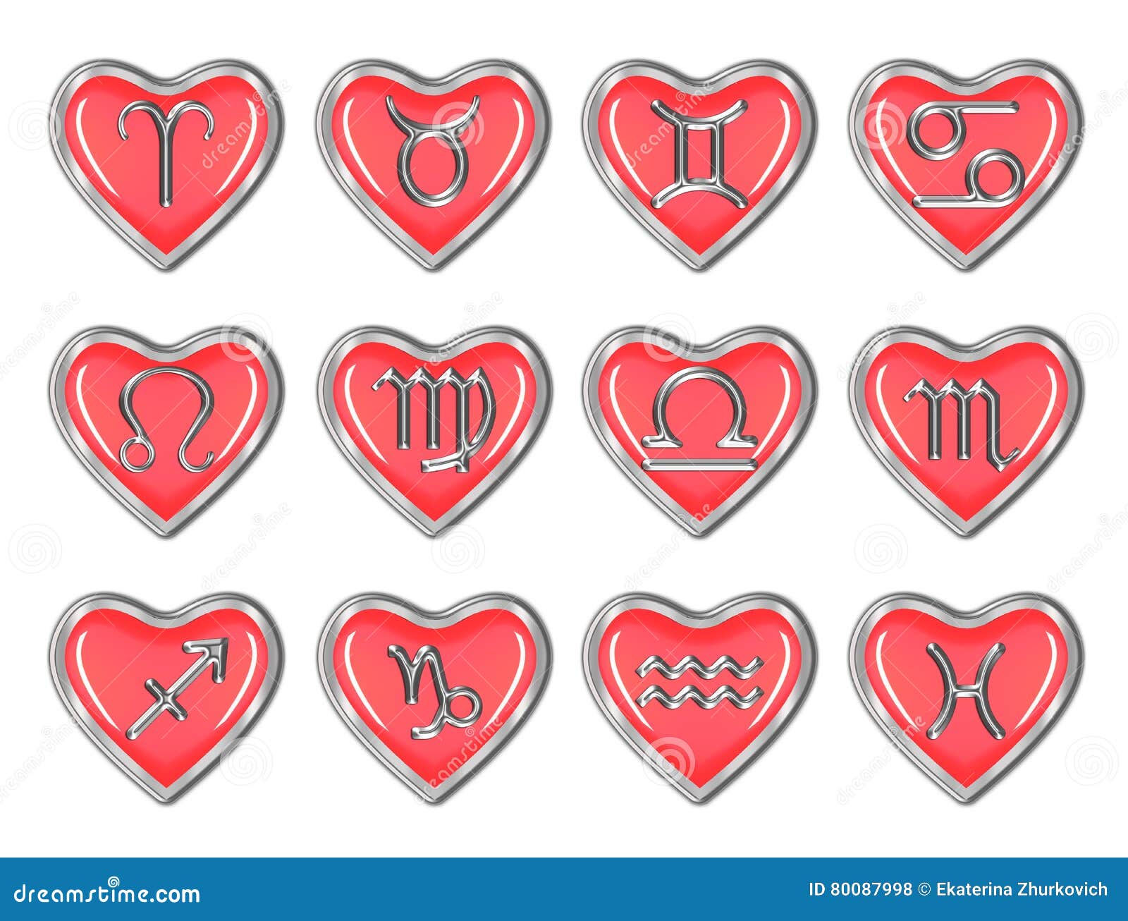 Zodiac signs heart stock illustration. Illustration of aries - 80087998
