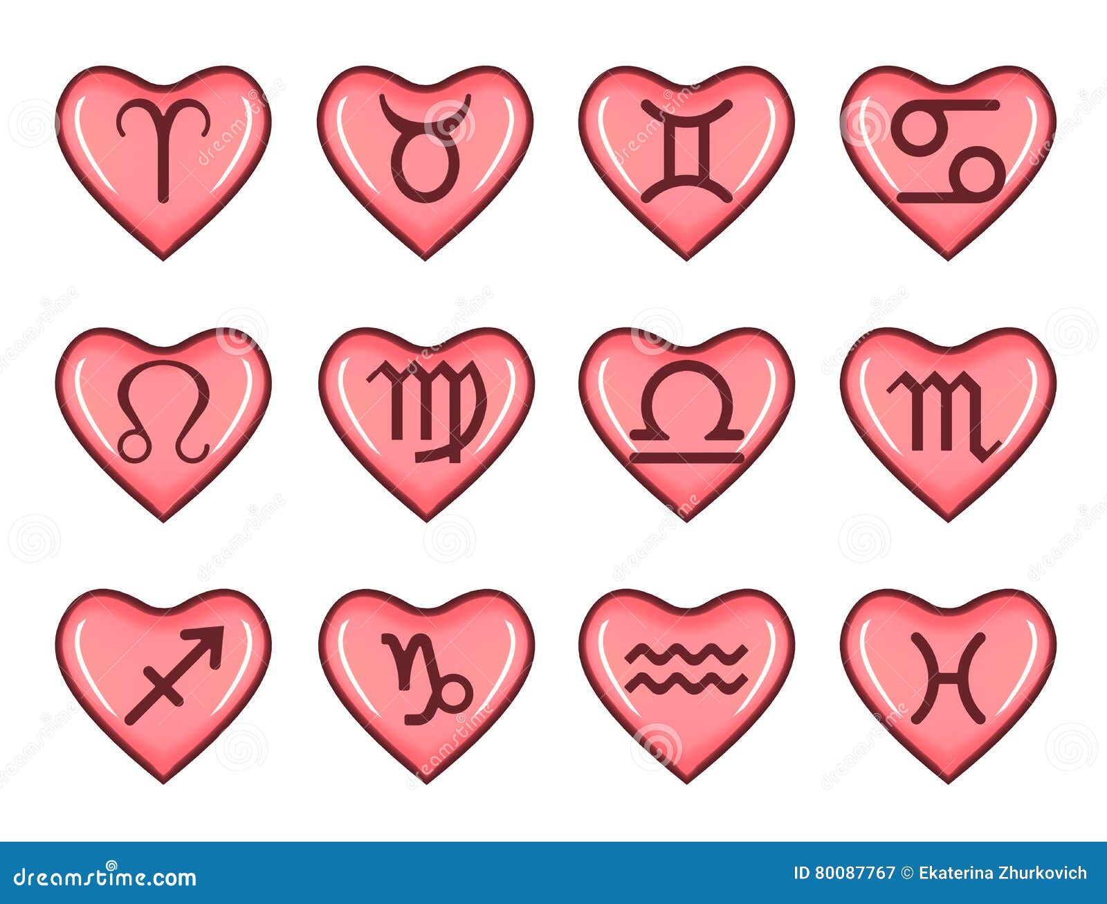 Zodiac signs heart stock illustration. Illustration of information ...