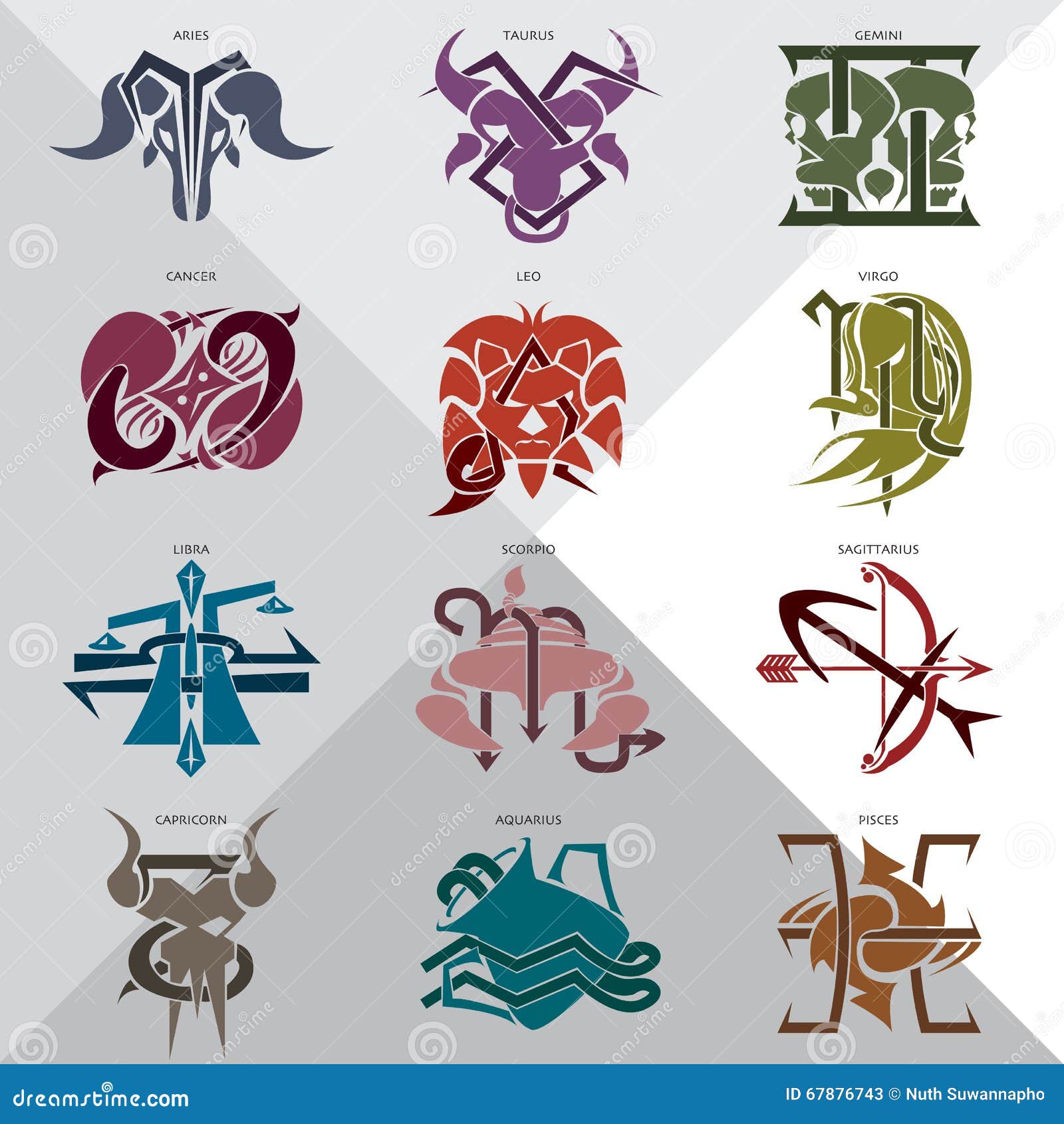 Zodiac 12 signs stock vector. Illustration of zodiac - 67876743