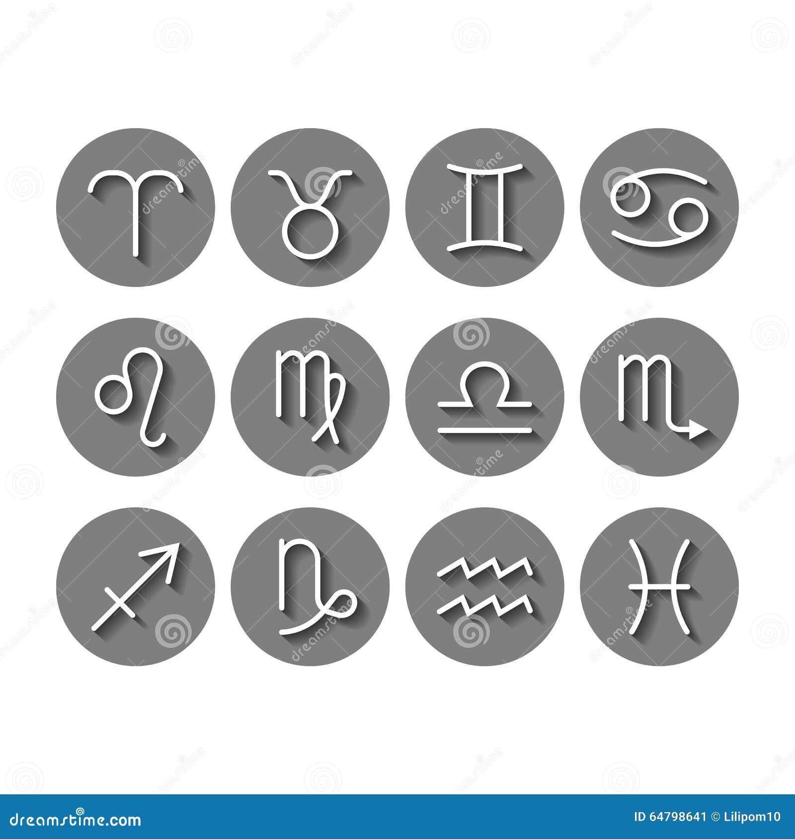 Zodiac Signs Icons For Horoscopes Predictions Stock Vector