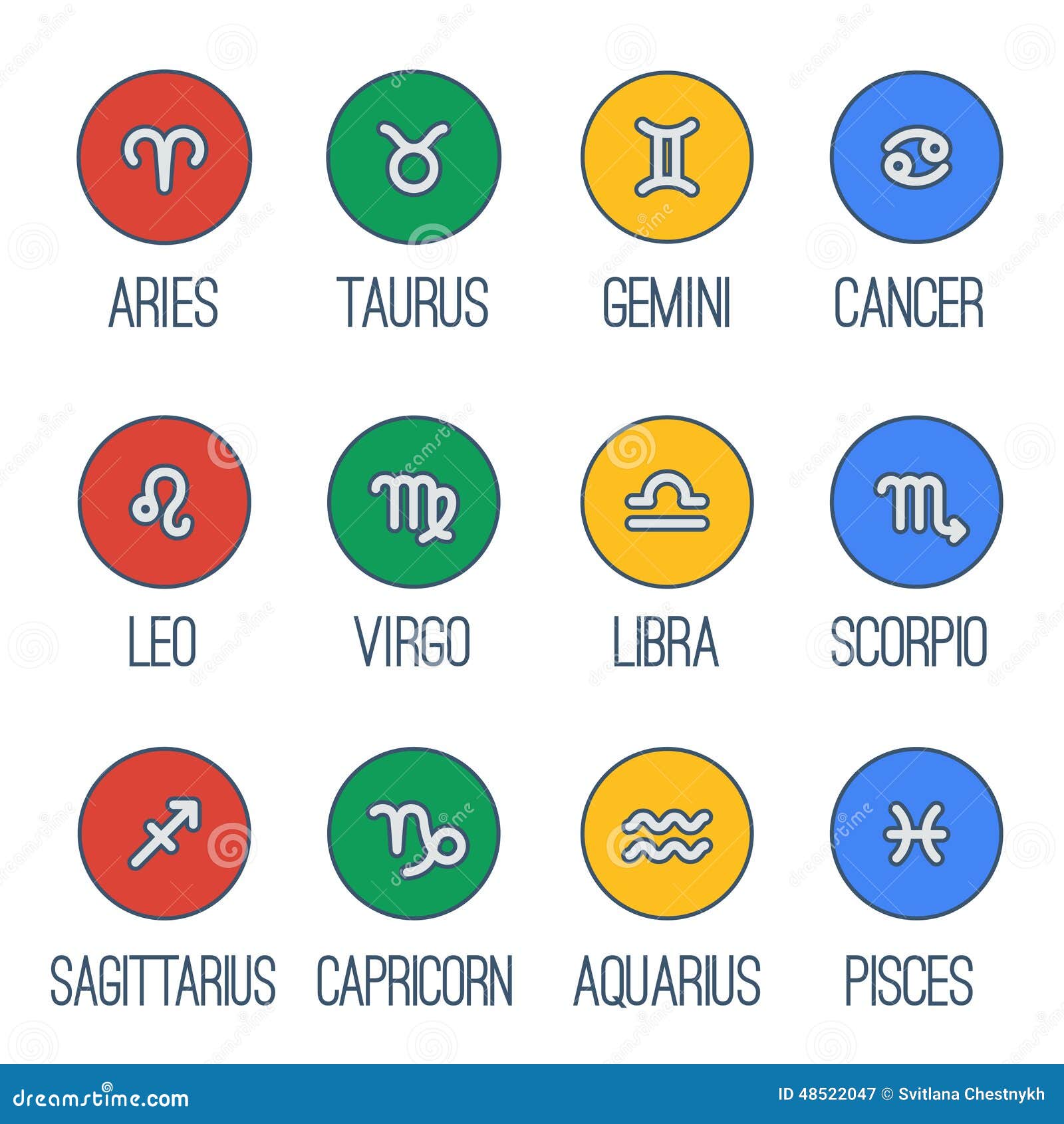 Zodiac signs icons stock vector. Illustration of prediction - 48522047