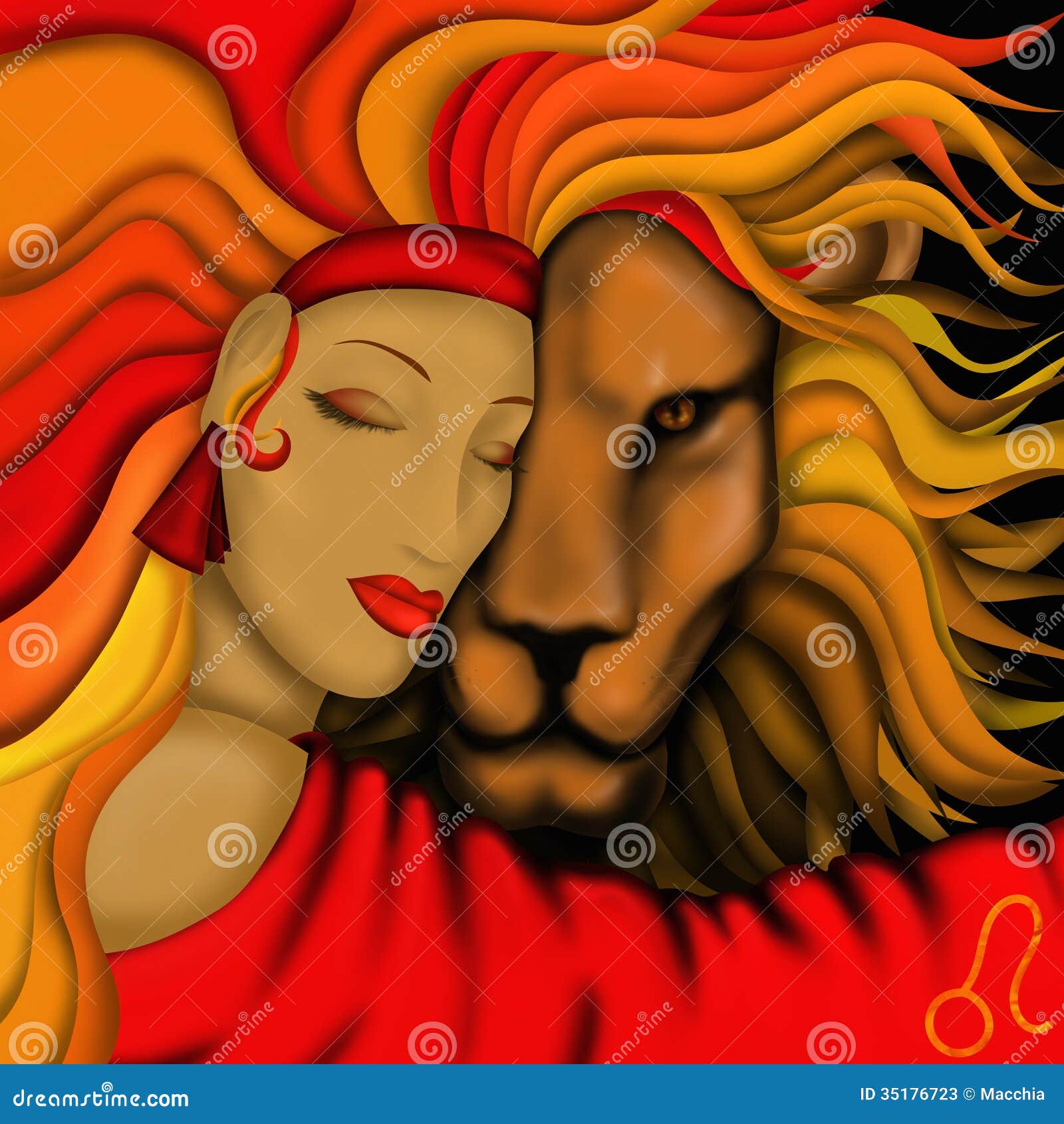 Zodiac signs - Leo stock illustration. Illustration of lion - 35176723