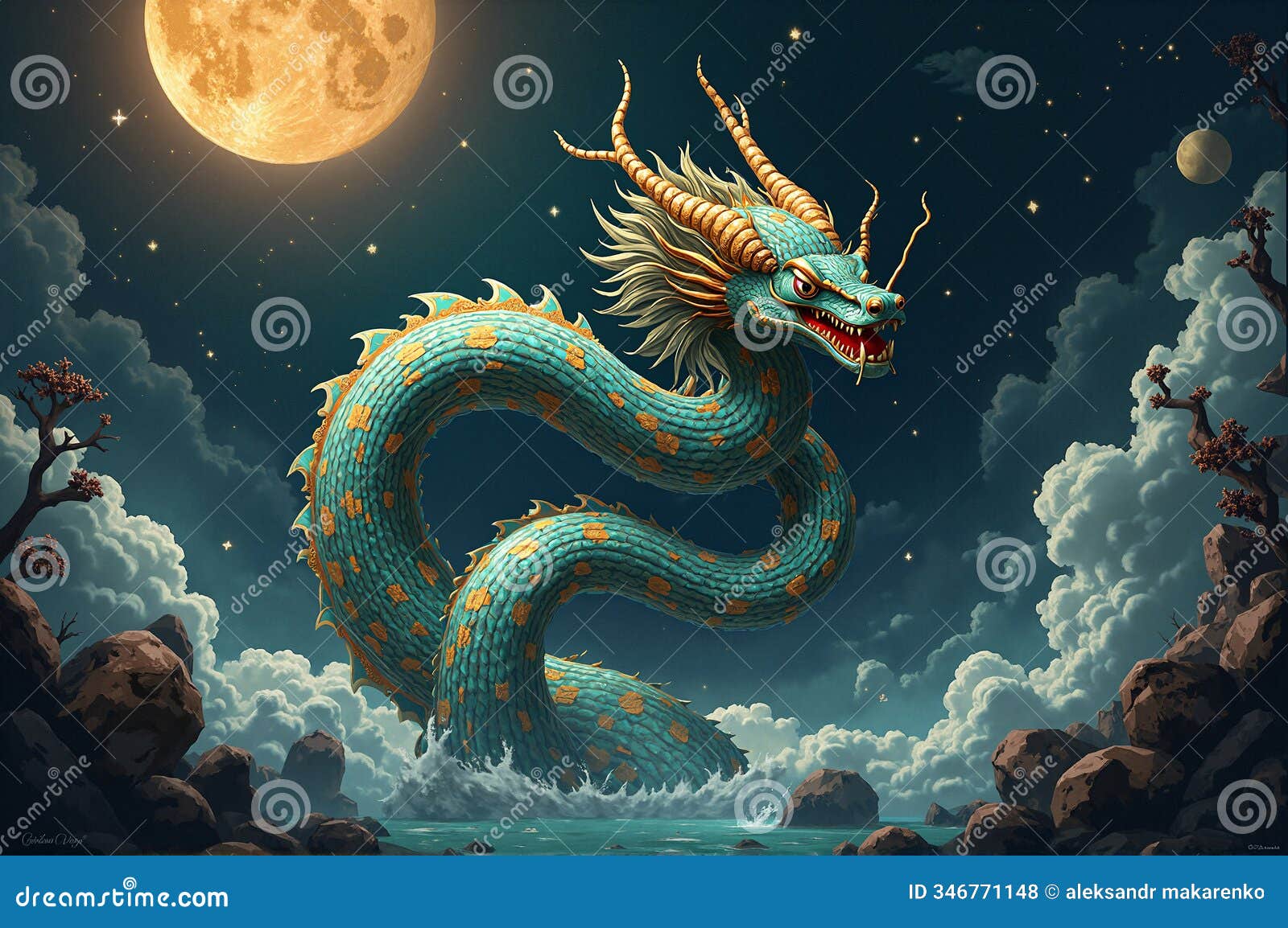 Zodiac Signs Mythical Snakes in the Year of the Snake Stock Photo ...