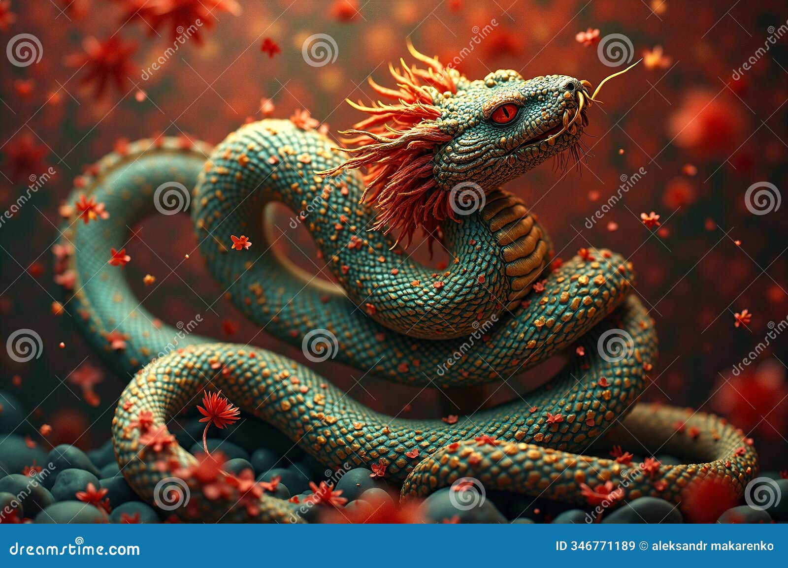 Zodiac Signs Mythical Snakes in the Year of the Snake Stock Image ...