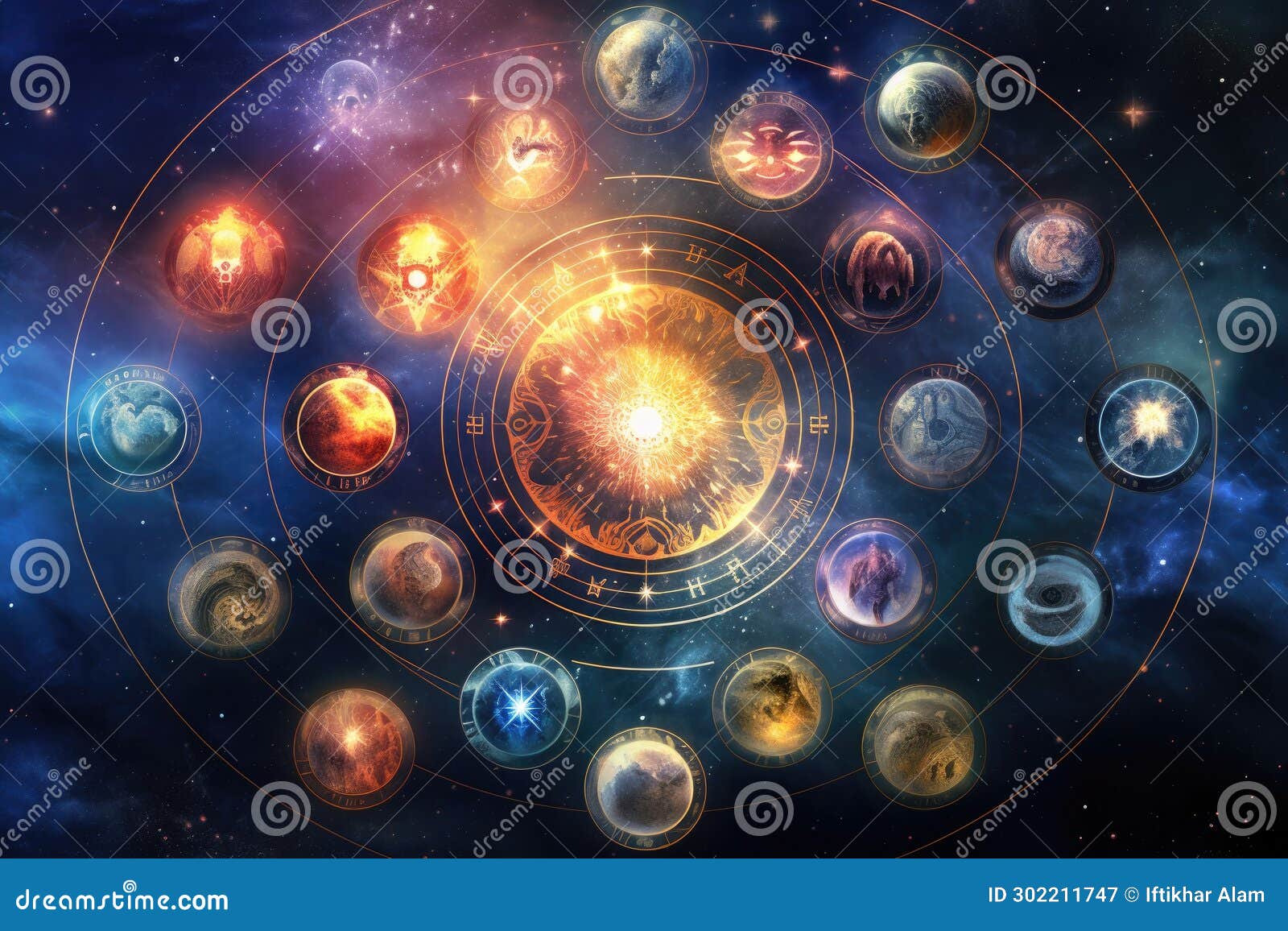 Zodiac Signs in Space. Elements of this Image Furnished by NASA, AI ...