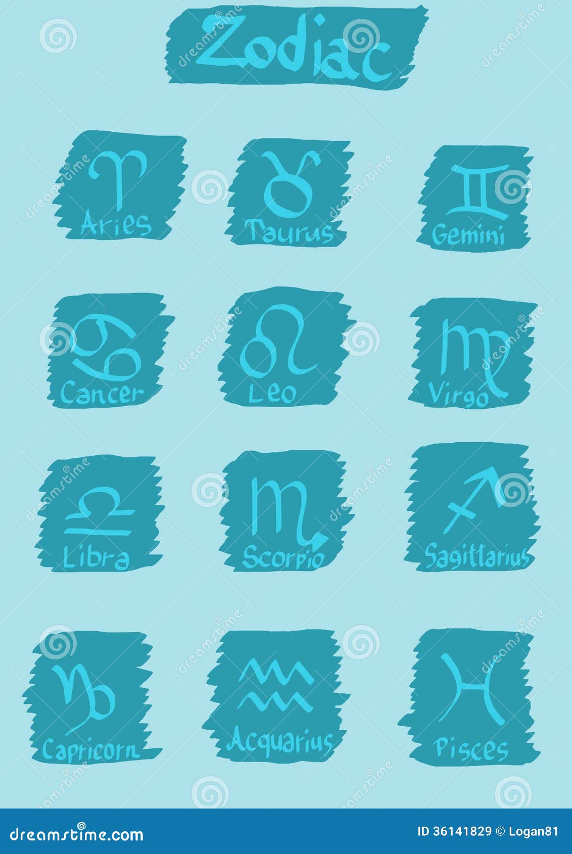 Zodiac stock illustration. Illustration of acquarius - 36141829