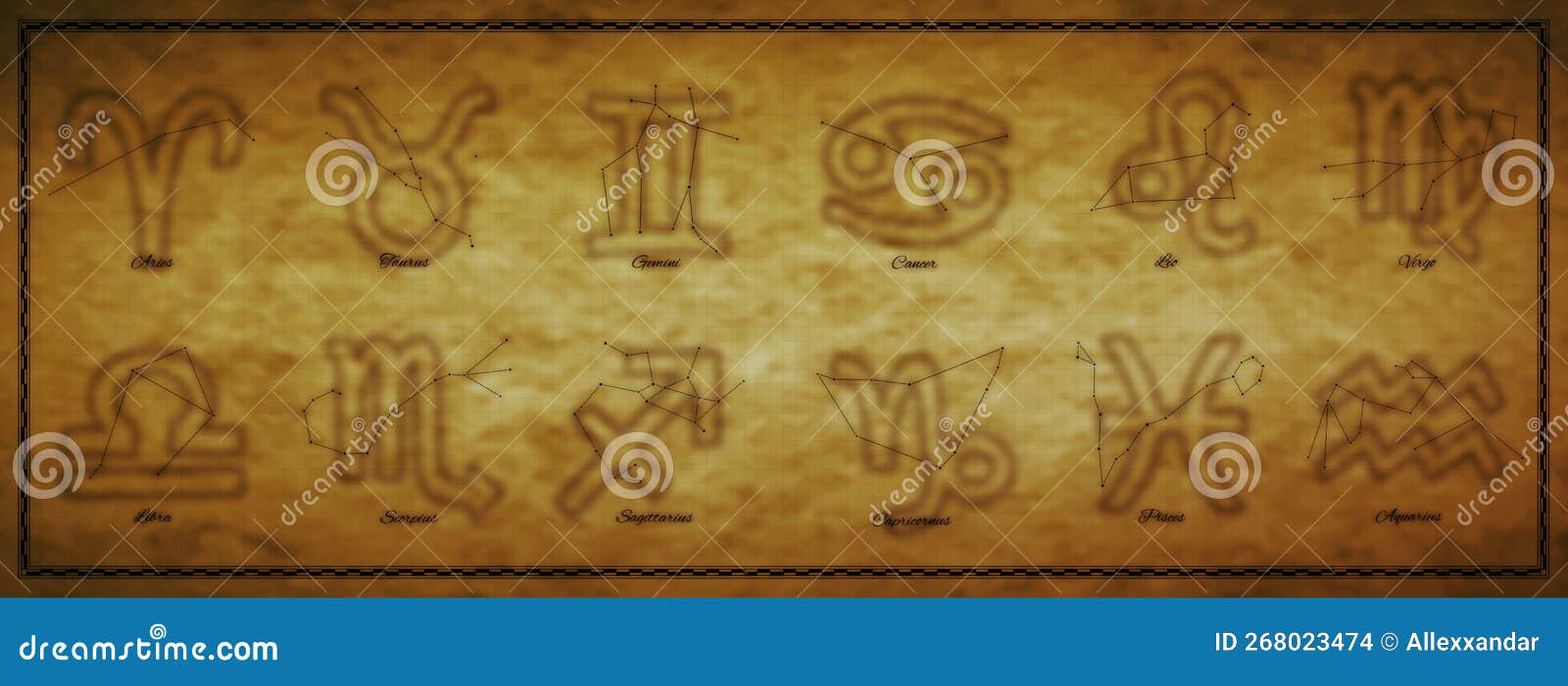 Zodiac Star Constellation, Horoscope Set Stock Illustration ...