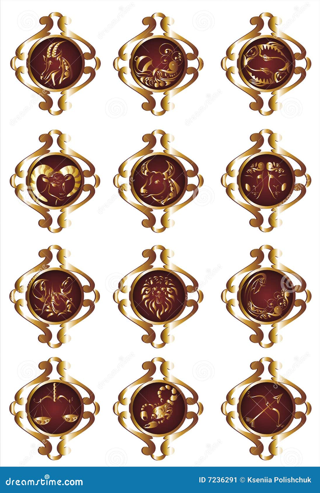 Zodiac Star Signs stock vector. Illustration of scales - 7236291