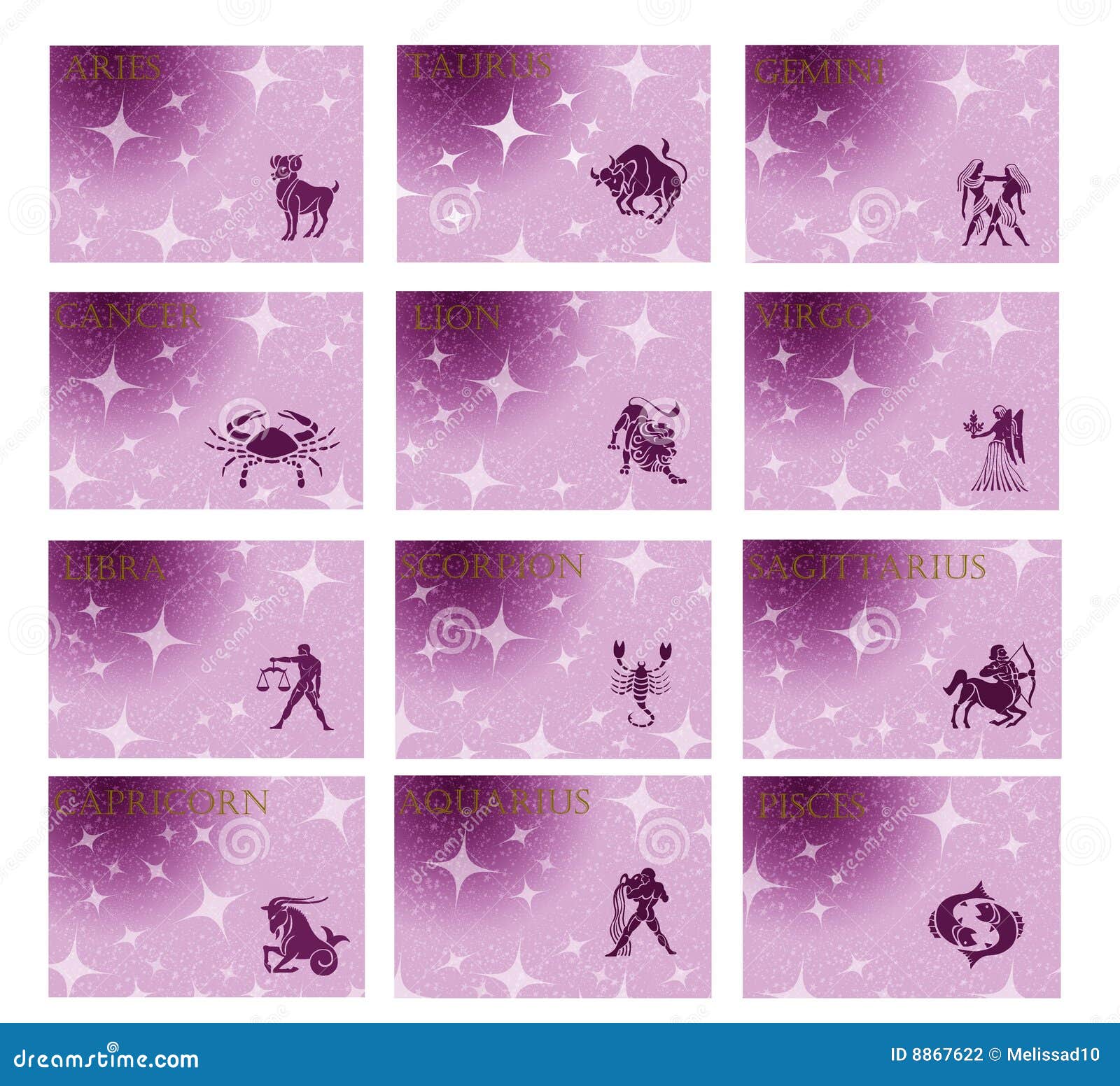 Zodiac star signs stock illustration. Illustration of background - 8867622
